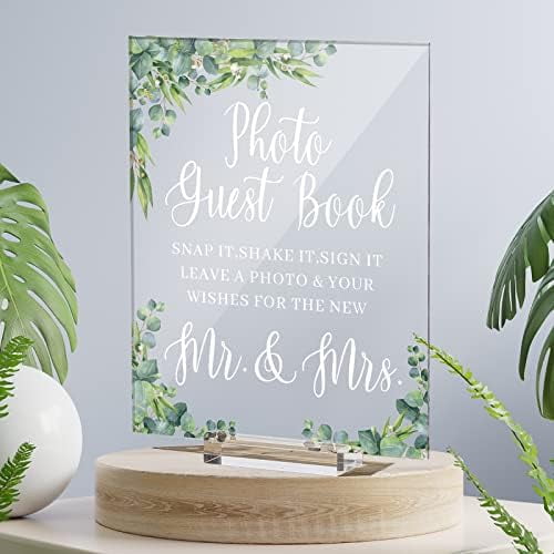 Photo Guest Book Sign 8 x 10 Inches Acrylic Wedding Photo Booth Guest ...