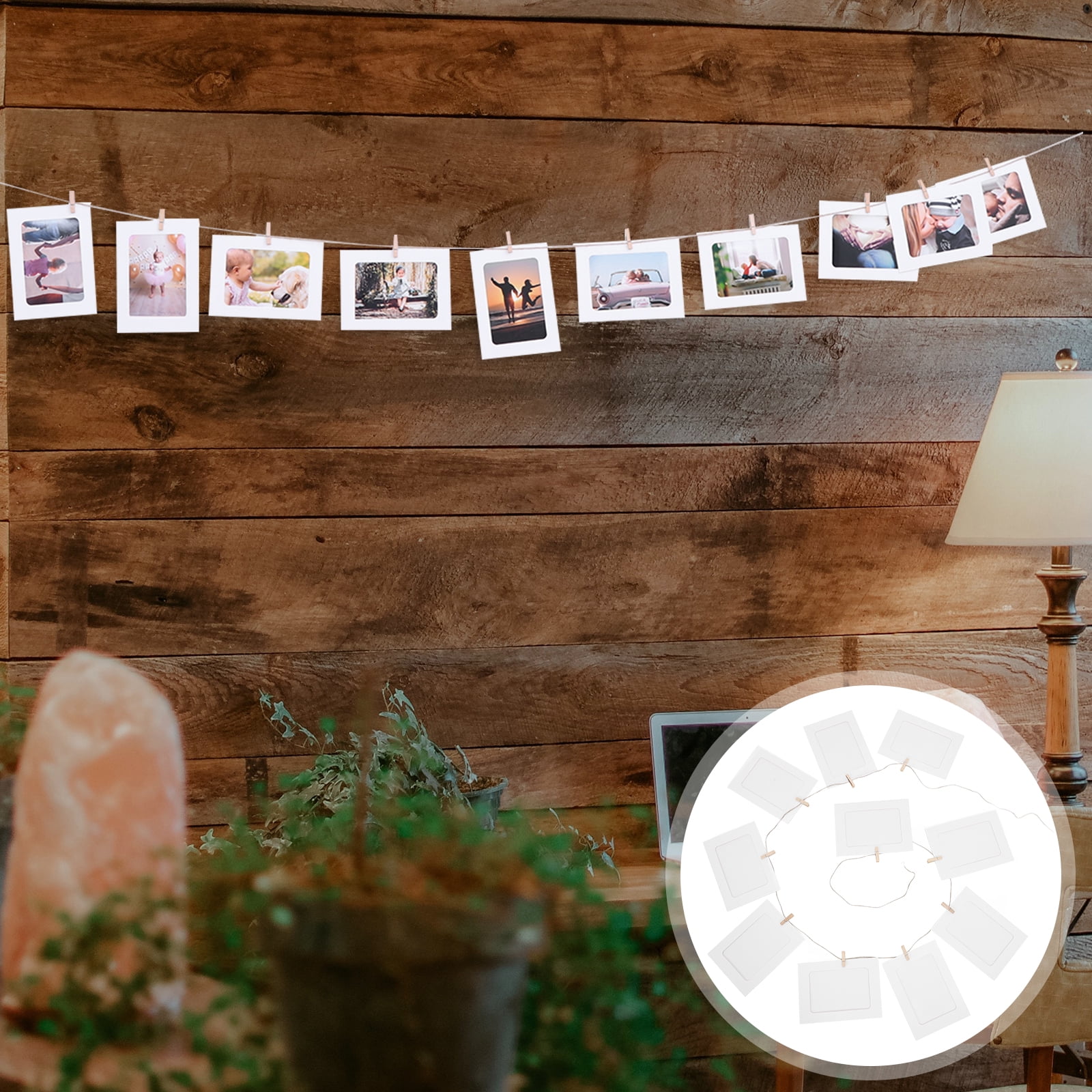 Photo Hanging Display with Clips- 10 Pieces 7 Inch Picture Frames ...
