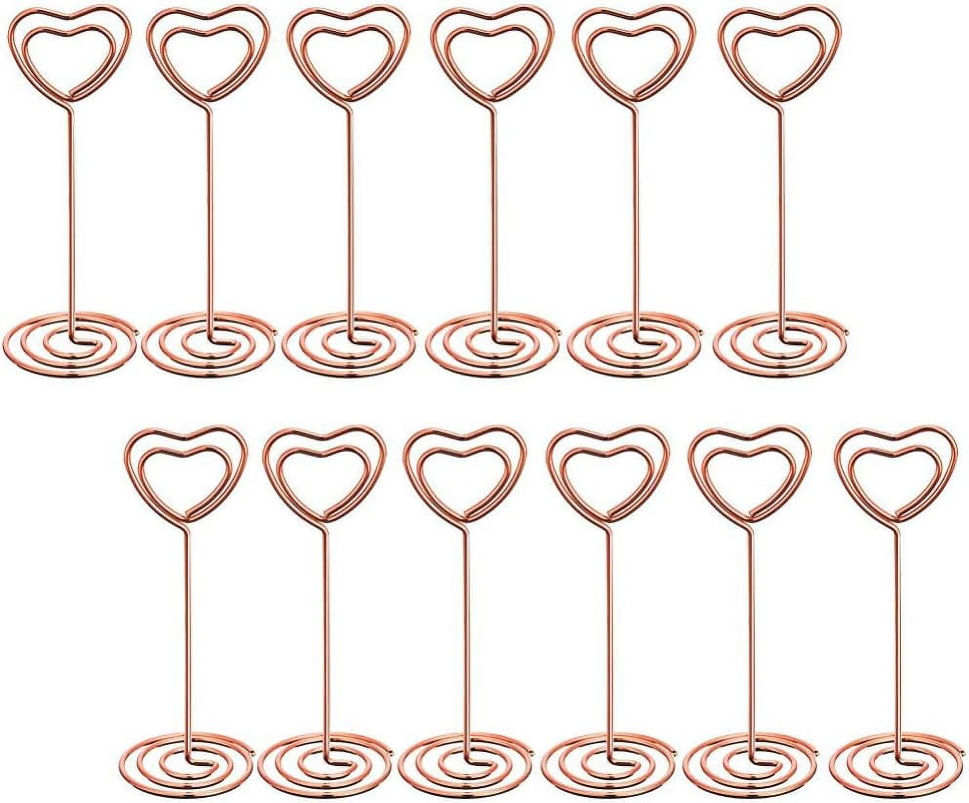 Photo Holder Clip Stand Picture Easel Stand 12 Pcs Rose Gold Heart ...
