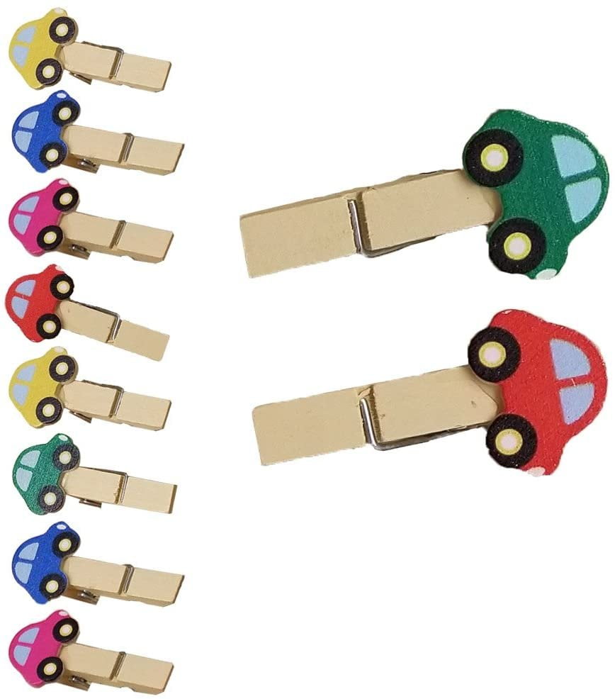 Photo Holder String with Cloth Pins Clips Set of 12 Cute Design Colored ...