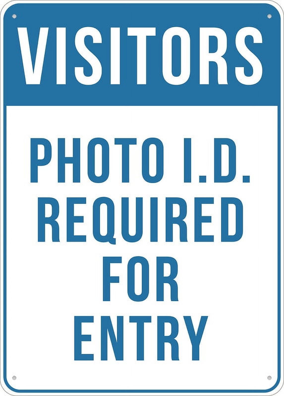 Photo Id Required For Entry Sign 12”X8” Metal Signs Aluminum Sign Pre ...
