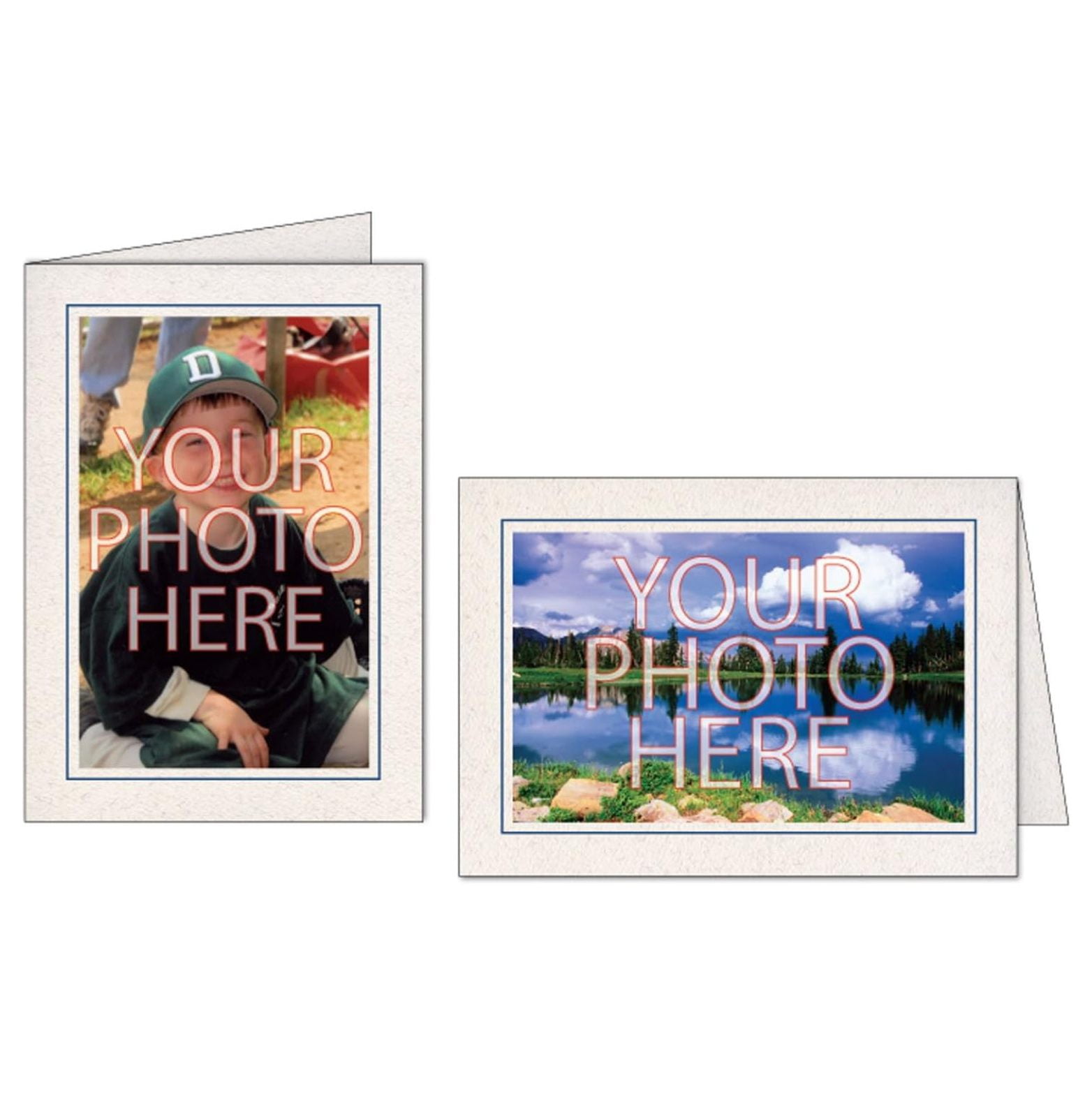 , Photo Insert Card, Natural with Single Border, Set of 10 for 4x6 ...