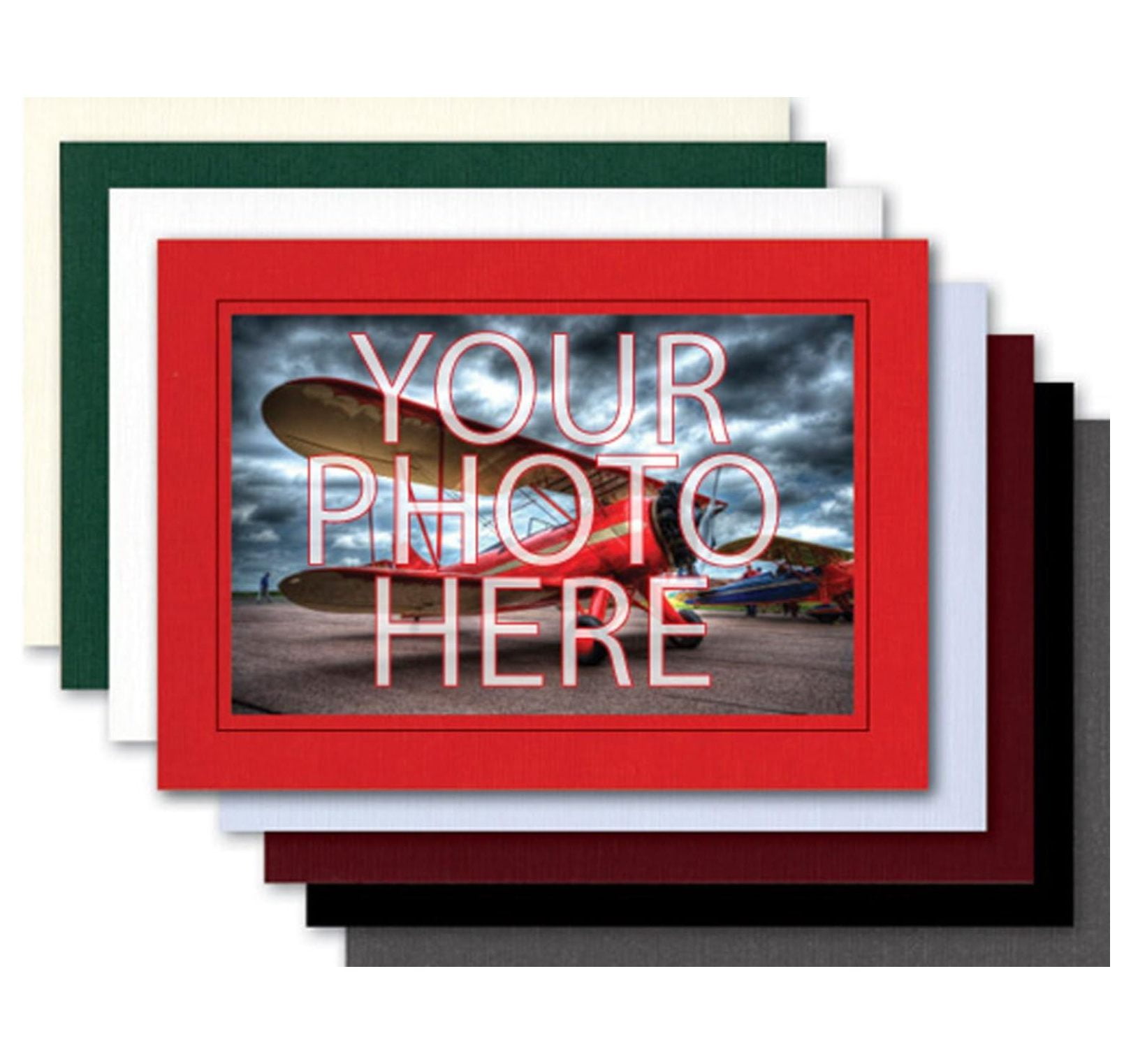 , Photo Insert Card Sample Pack, 8 Linen w/Single Border Cards, for 4x6 ...