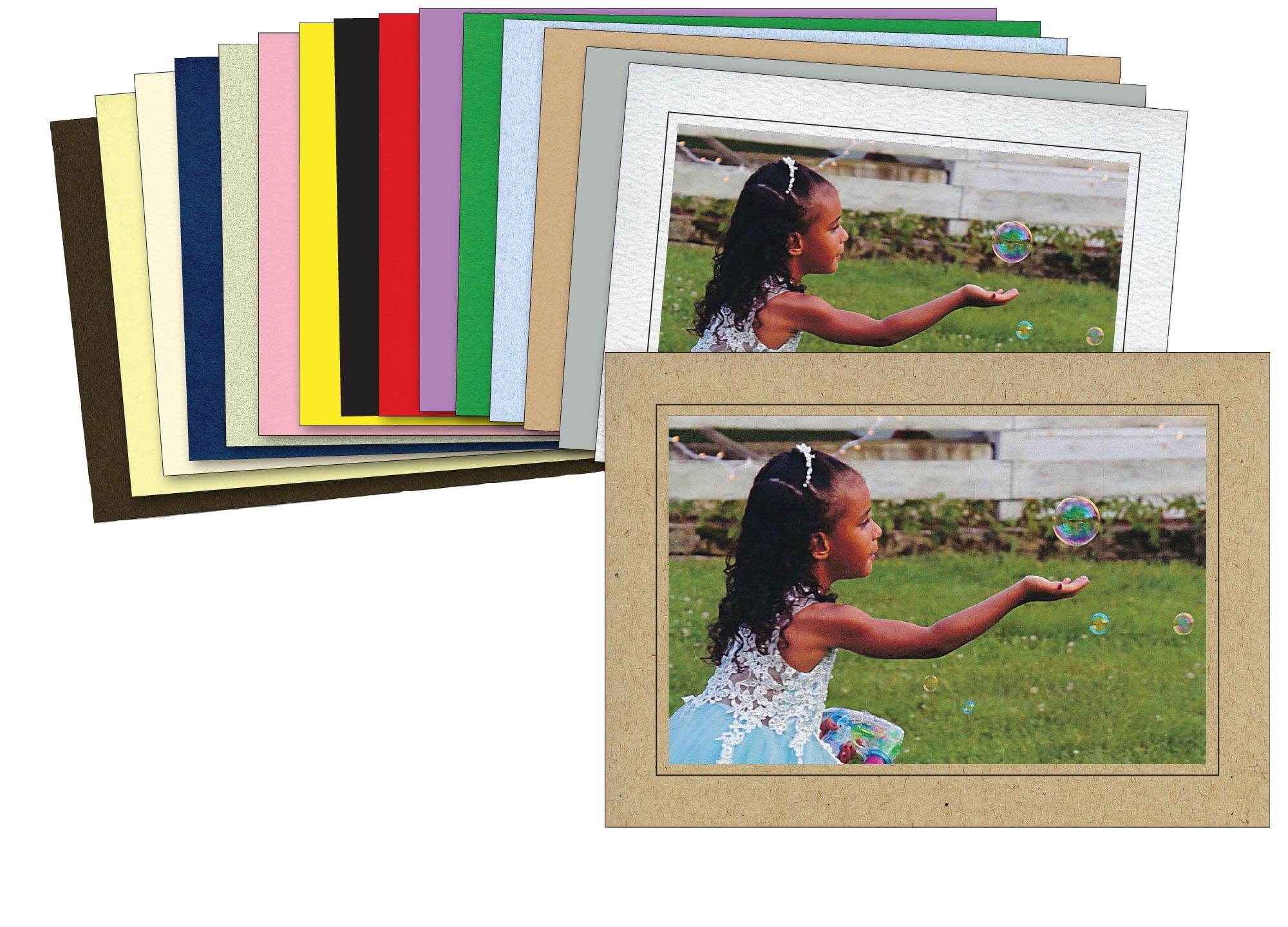 Photo Insert Color Card Sample Pack, 18 Colored Cards, for 4x6 Photos ...
