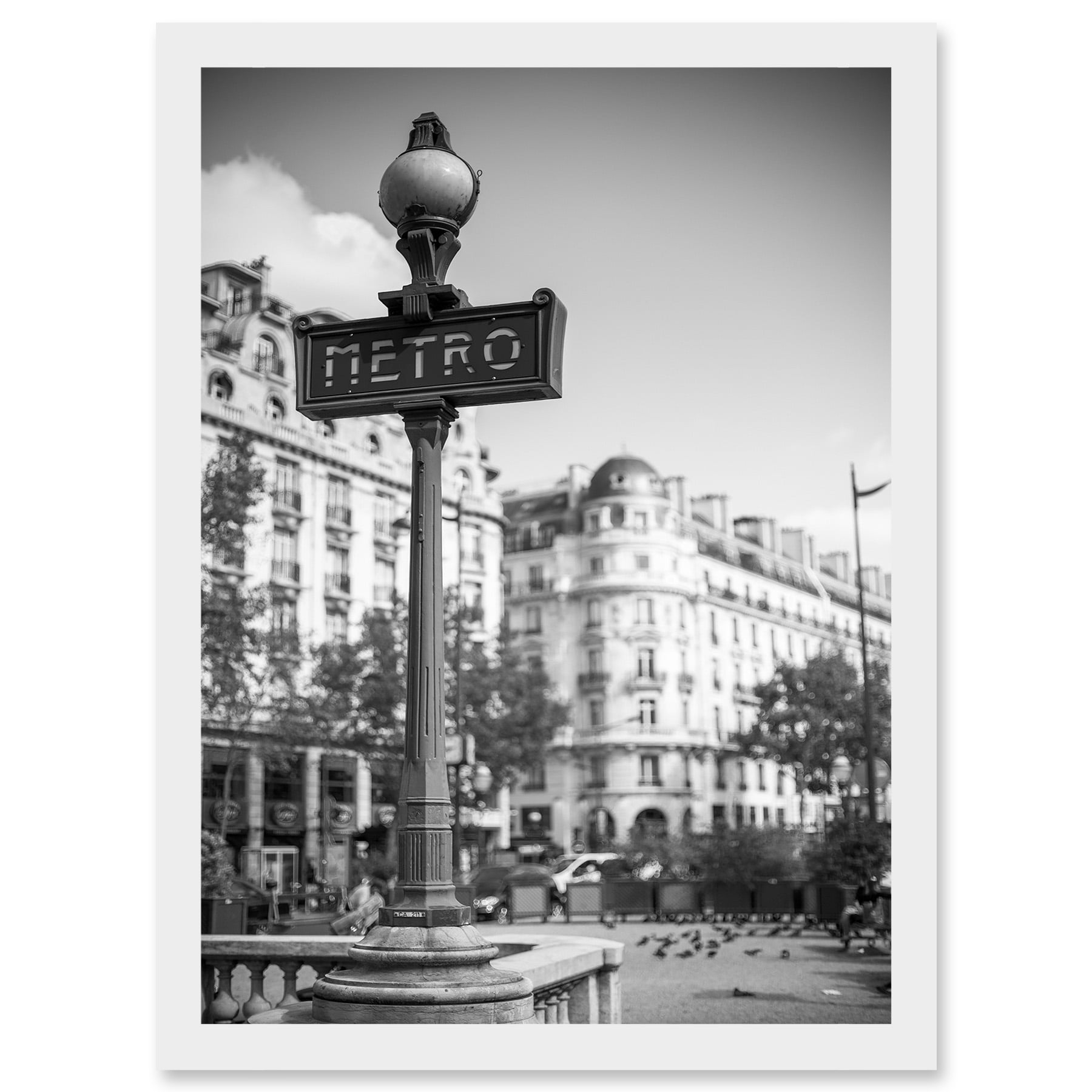 Photo Landmark Classic Metro Sign Paris France Subway Black White ...