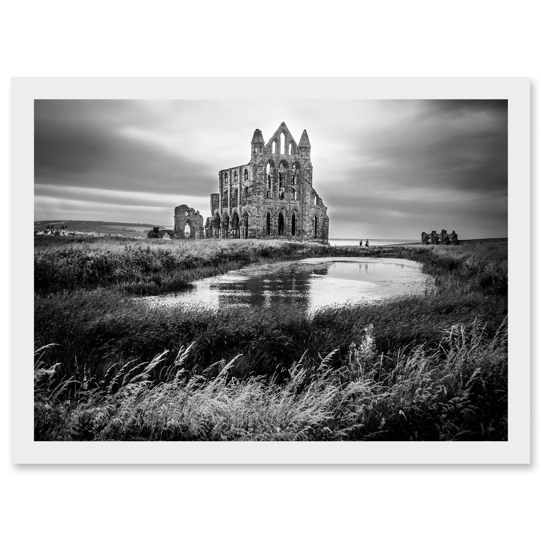 Photo Landscape Whitby Abbey Ruin England UK Black White Artwork Framed ...