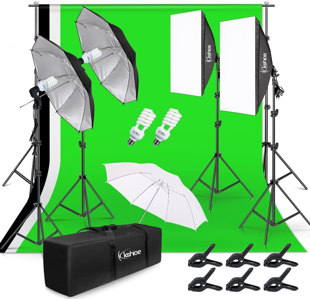 Photo Lighting Kit, 2M x 3M/6.6ft x 9.8ft Background Support System and ...