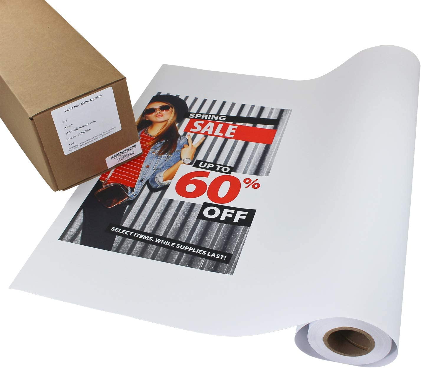 Photo Peel Matte Printable Adhesive Vinyl Roll 17 inches x 10 feet ...