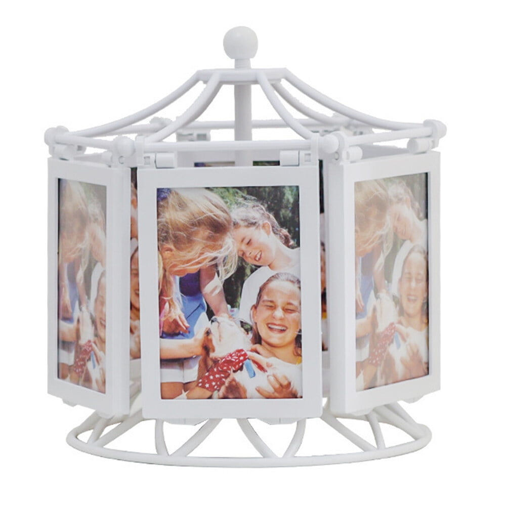 Photo Picture Frame Rotating Digital Multiple Pictures Office White ...