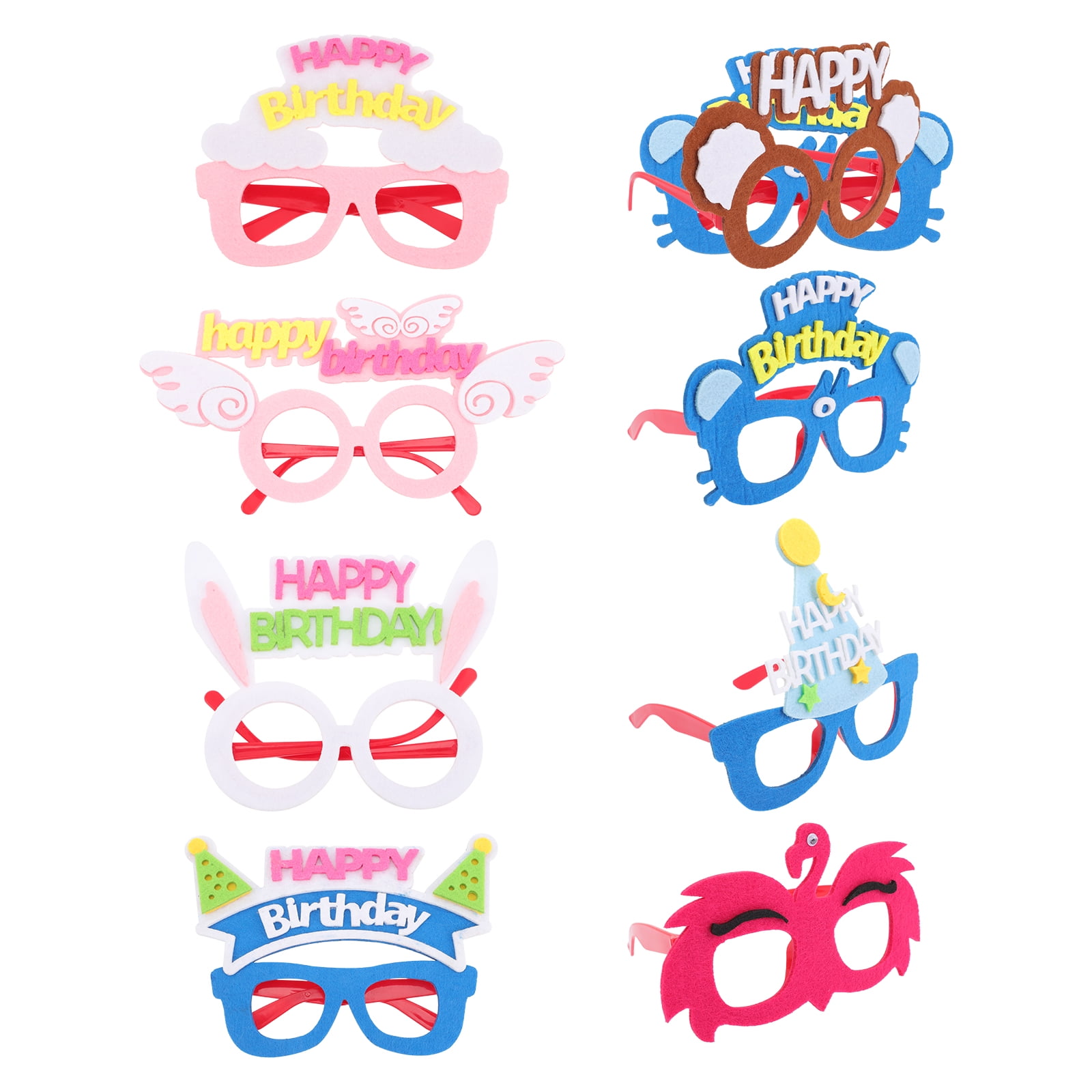 Photo Props Glasses 8 Pairs Happy Birthday Costume Beach Essentials for ...