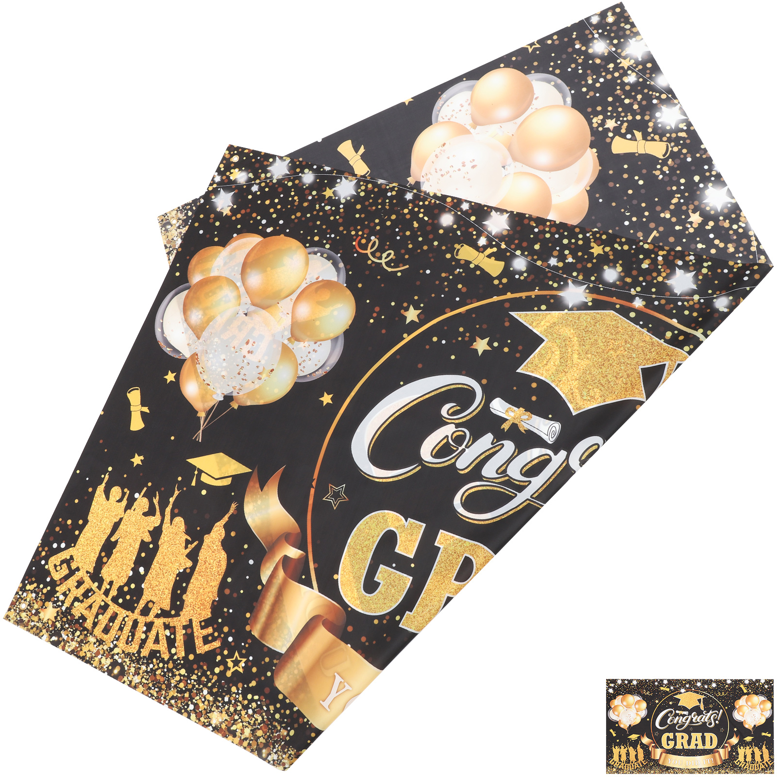 Guichaokj Photo Props Gold Decorations Graduation Party Banner ...