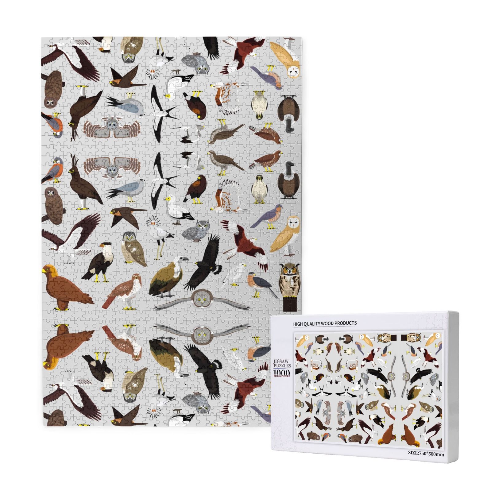 Photo Puzzle Animal Bird 1000 Piece Family Reunion Puzzle, Wooden ...