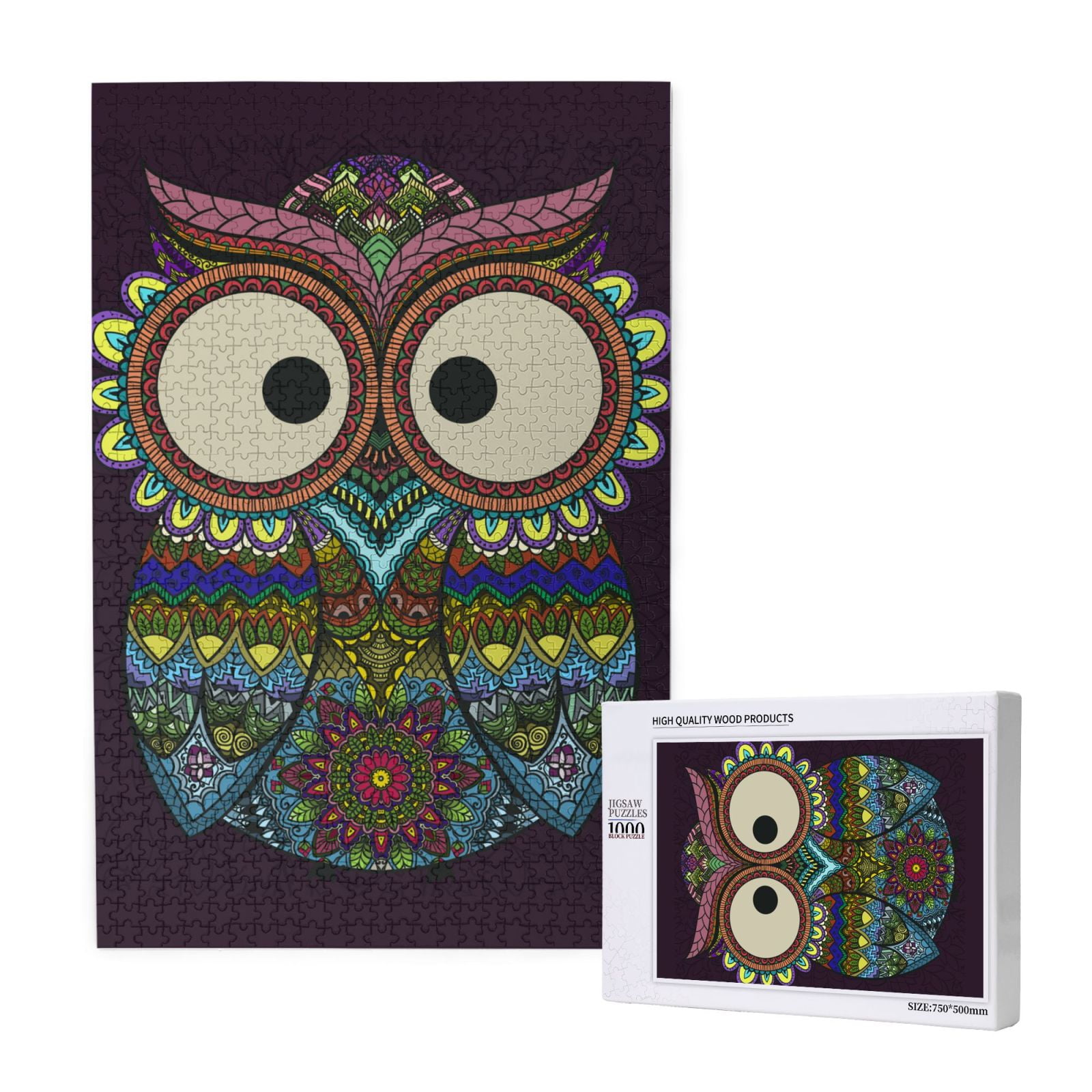 Photo Puzzle Boho Owl 1000 Piece Family Reunion Puzzle, Wooden Puzzles ...