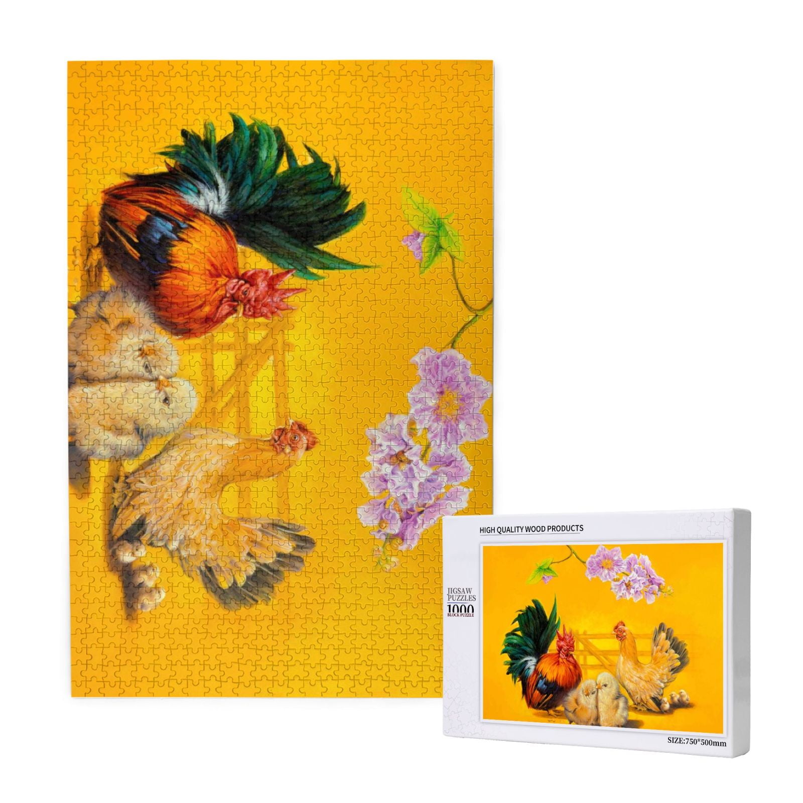 Photo Puzzle Chicken Family Rooster Hen Chicks 1000 Piece Family ...