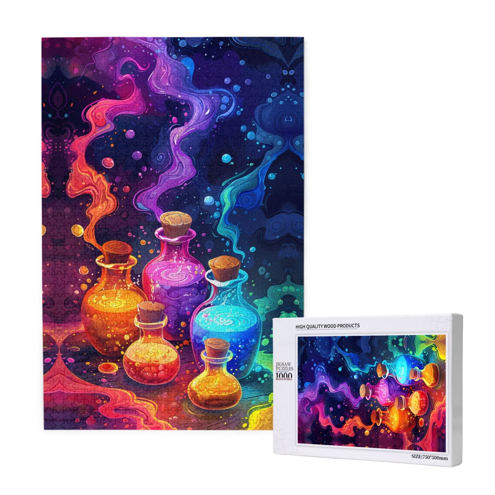 Photo Puzzle Colorful Potion Bottles Magic 1000 Piece Family Reunion ...