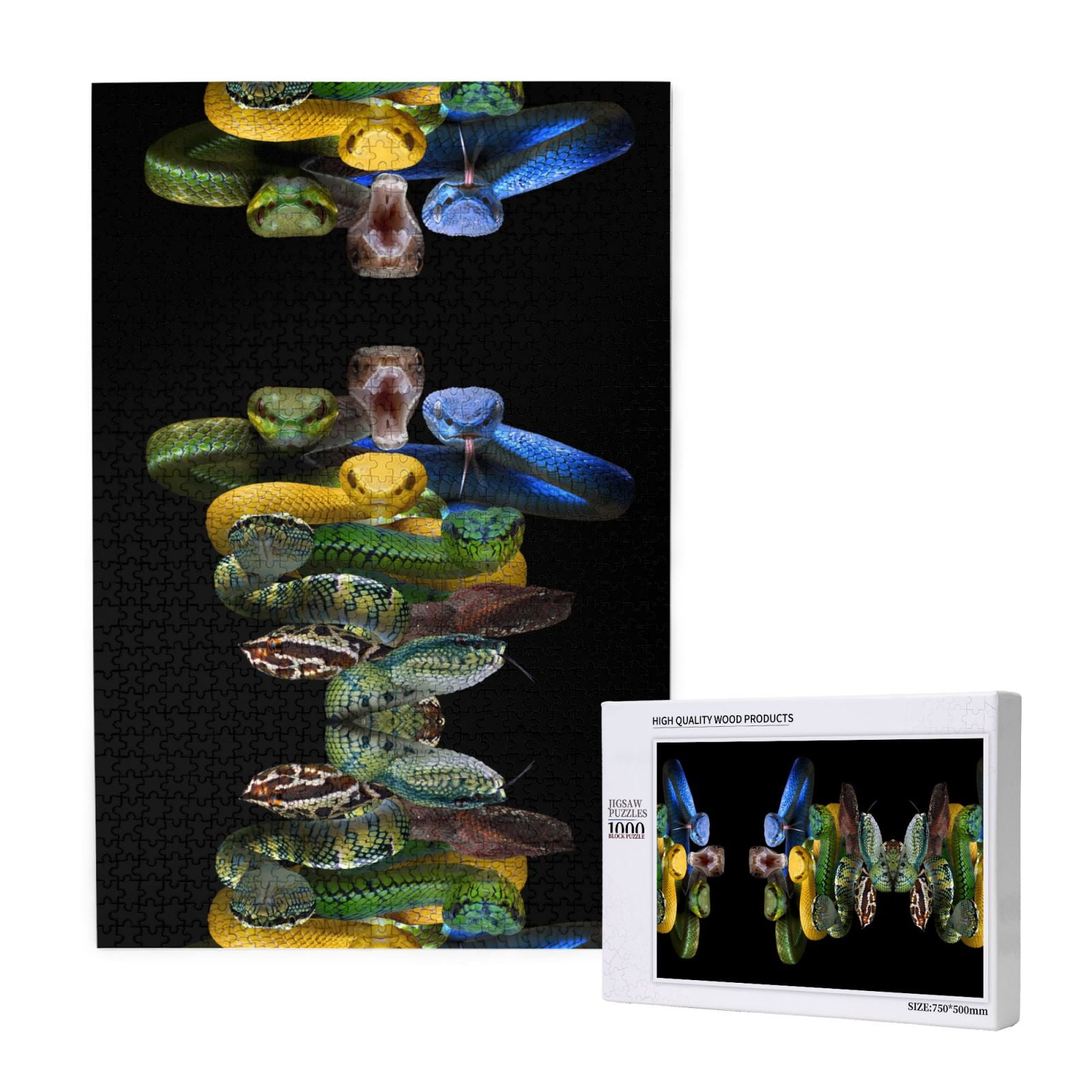 Photo Puzzle Colorful Viper Snake 1000 Piece Family Reunion Puzzle ...