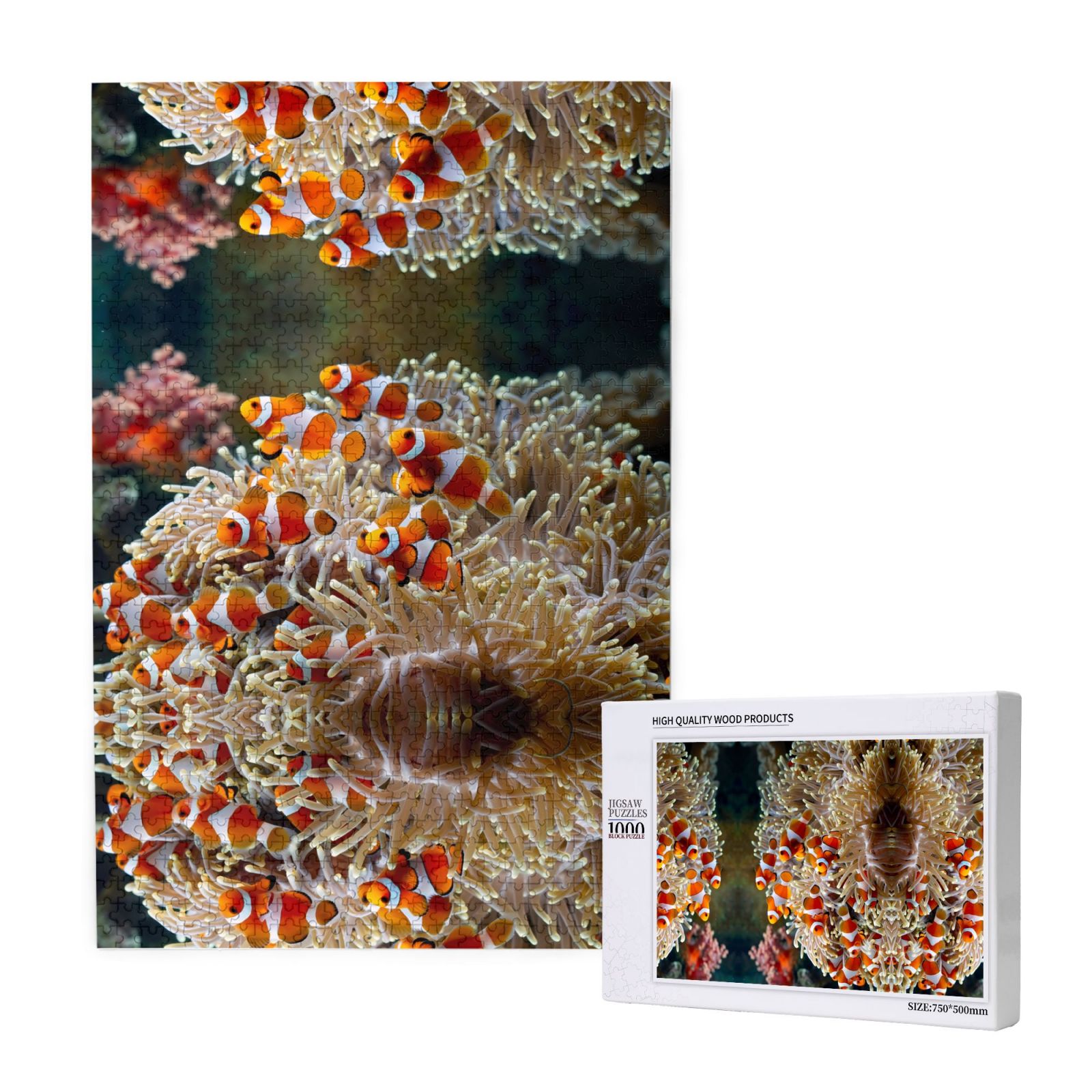 Photo Puzzle Cute Anemone Fish 1000 Piece Family Reunion Puzzle, Wooden ...