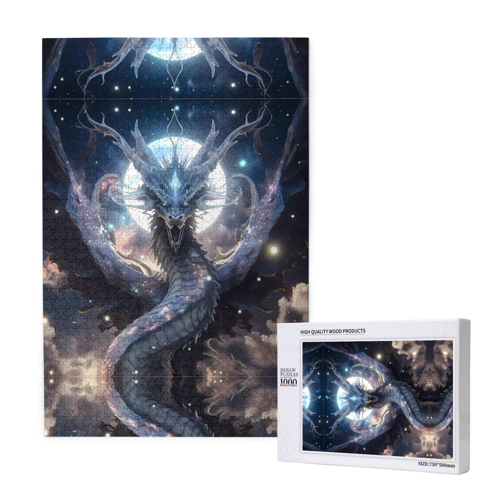 Photo Puzzle Dragon Colorful Moonlight 1000 Piece Family Reunion Puzzle ...