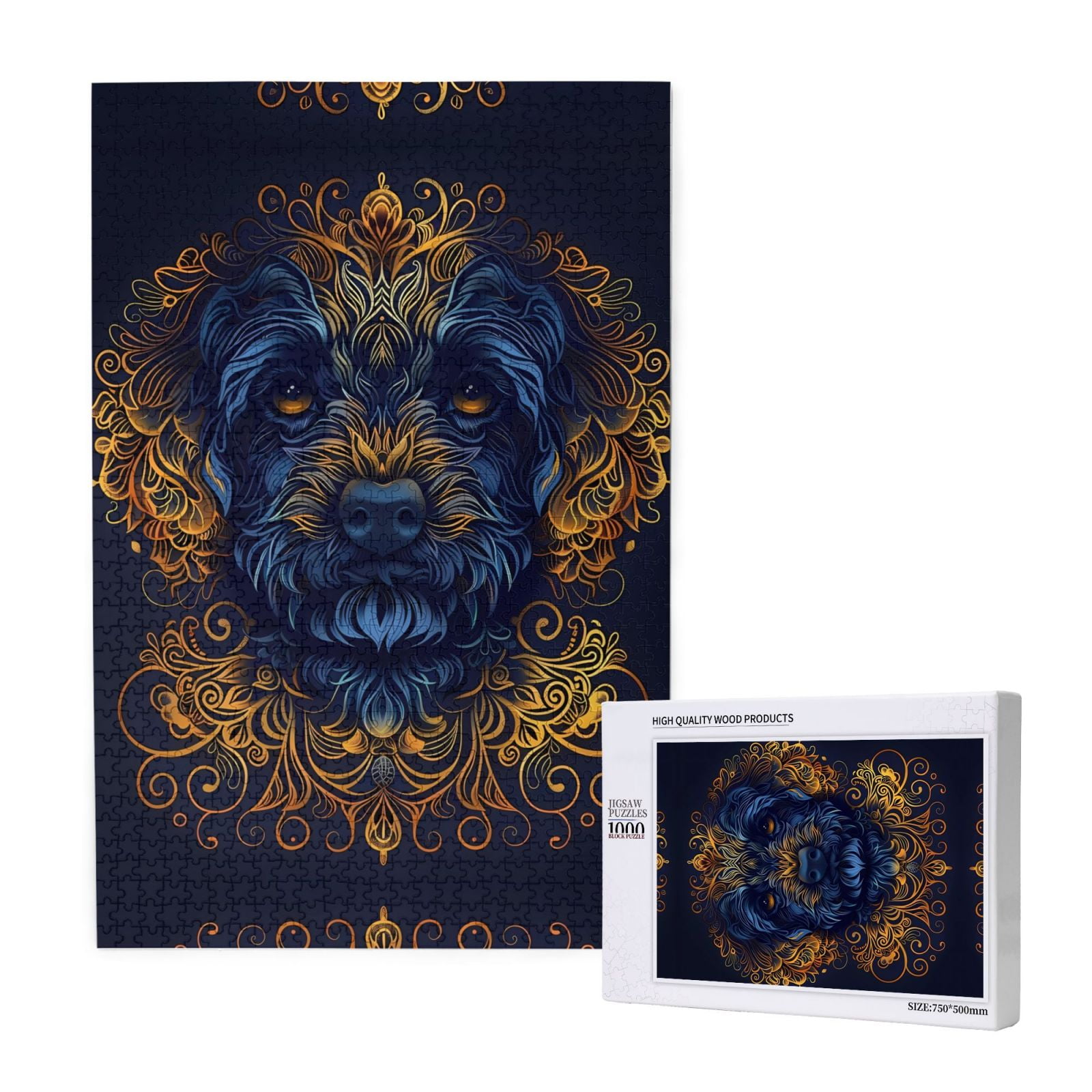 Photo Puzzle Elegant Dog Mandala Art 1000 Piece Family Reunion Puzzle ...