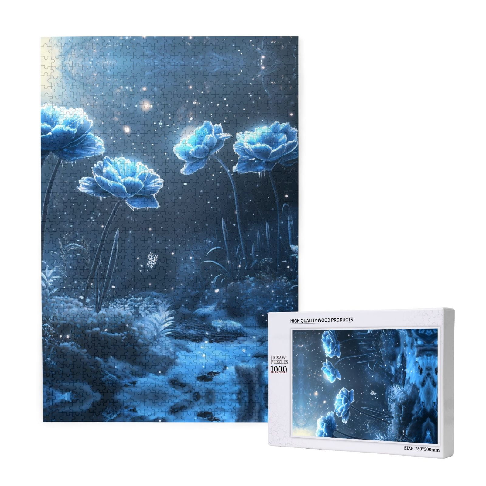 Photo Puzzle Frosted Midnight Blooms 1000 Piece Family Reunion Puzzle ...