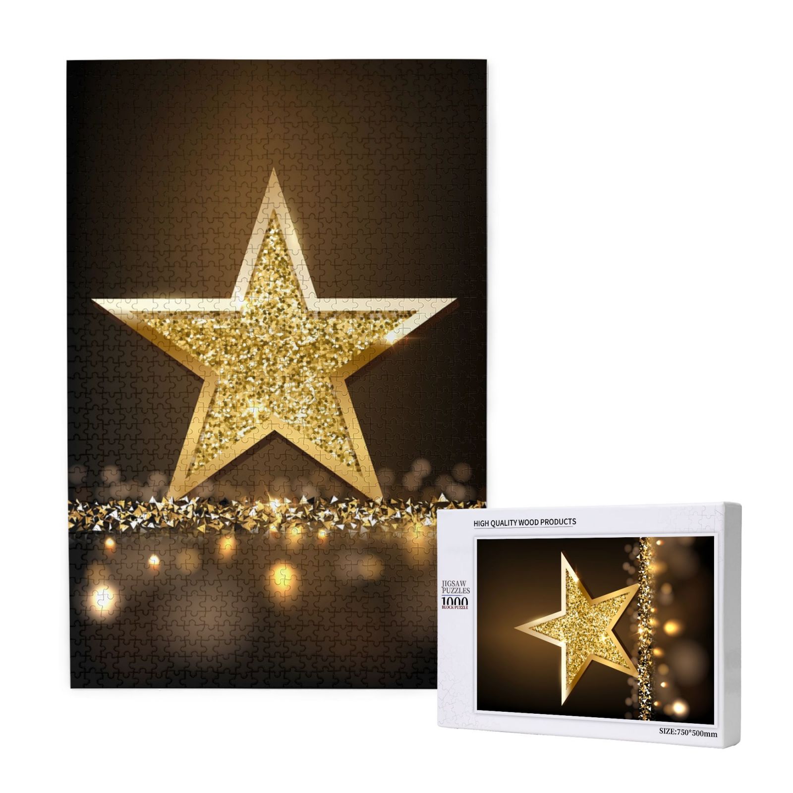 Photo Puzzle Gold Glittering Stars 1000 Piece Family Reunion Puzzle ...