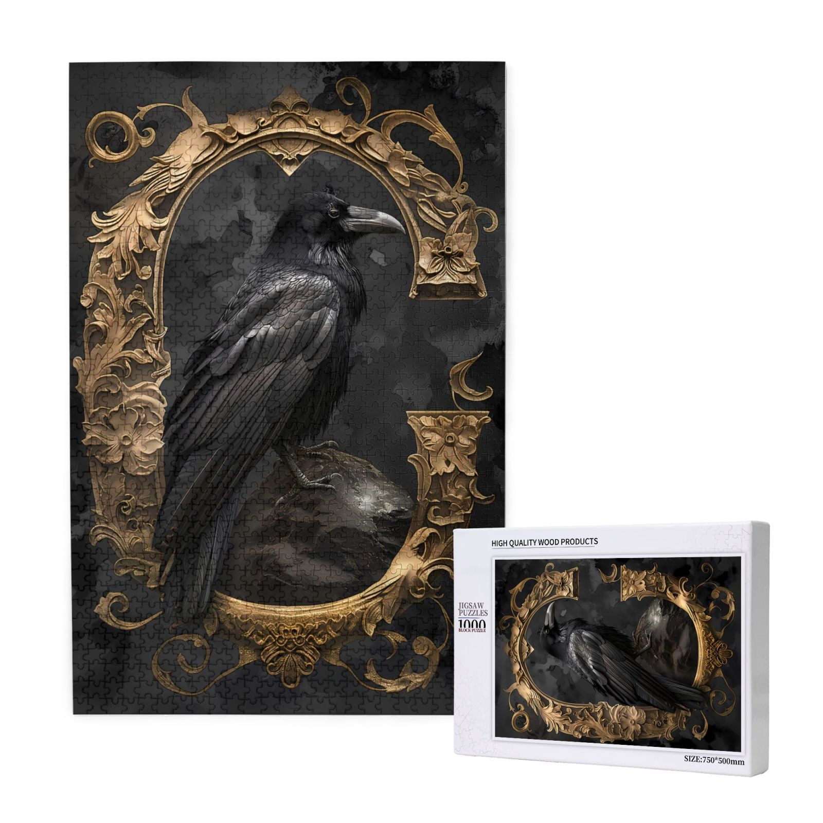Photo Puzzle Gothic Raven Portrait 1000 Piece Family Reunion Puzzle ...