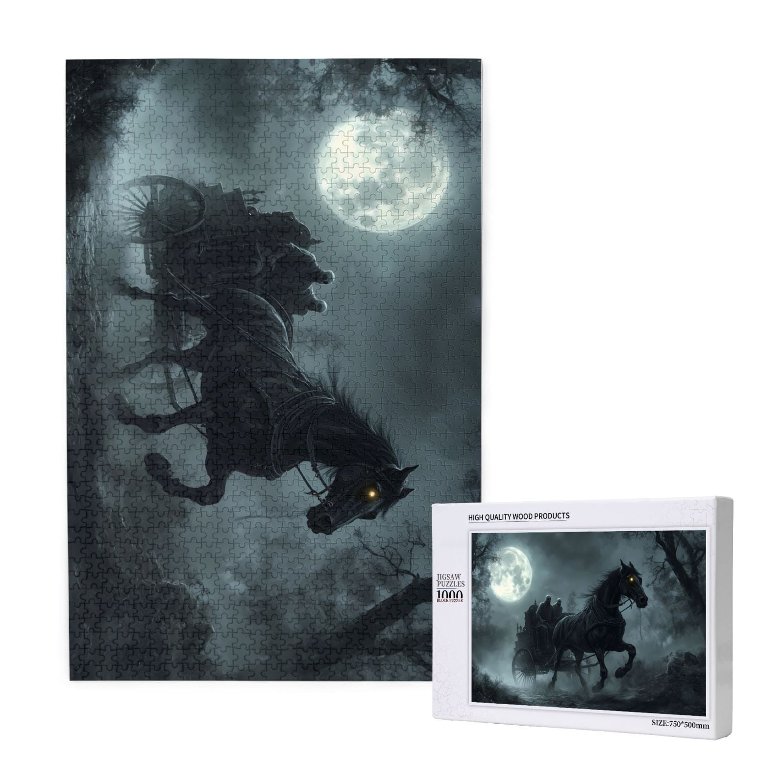 Photo Puzzle Halloween Forest Skeleton Carriage A 1000 Piece Family ...