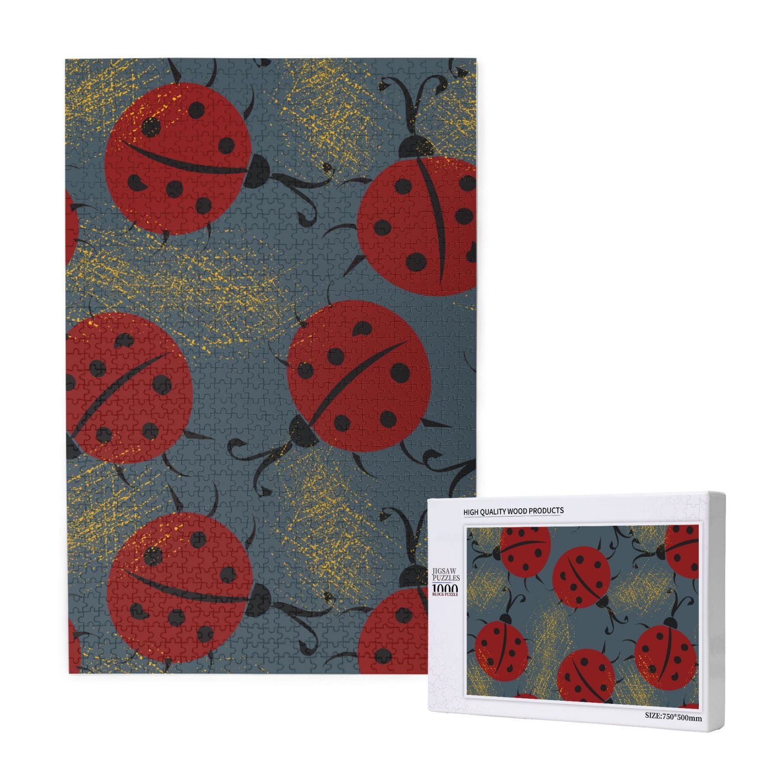 Photo Puzzle Ladybug 1000 Piece Family Reunion Puzzle, Wooden Puzzles for Adult Kids Couples ...