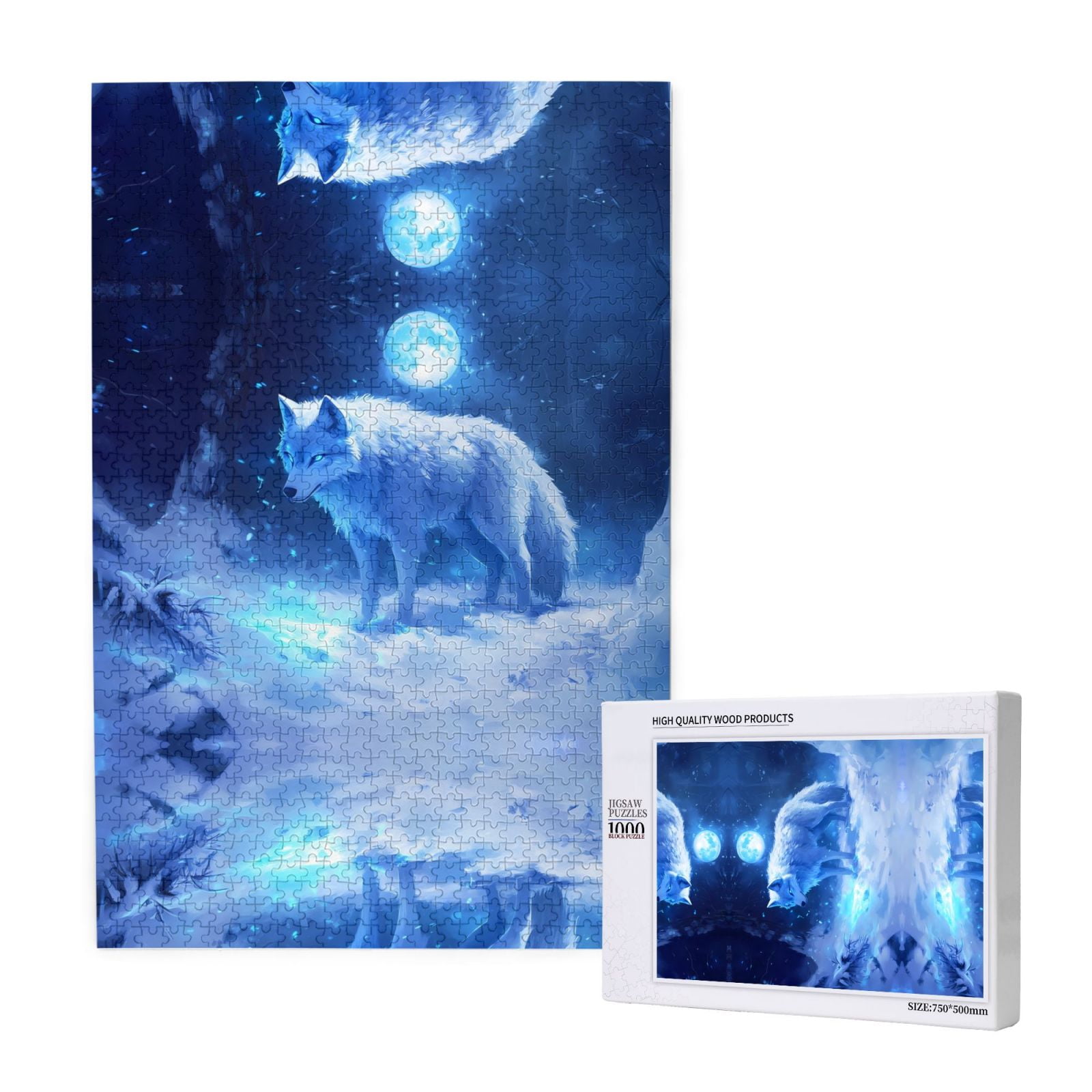 Photo Puzzle Mystical Winter Wolf 1000 Piece Family Reunion Puzzle ...
