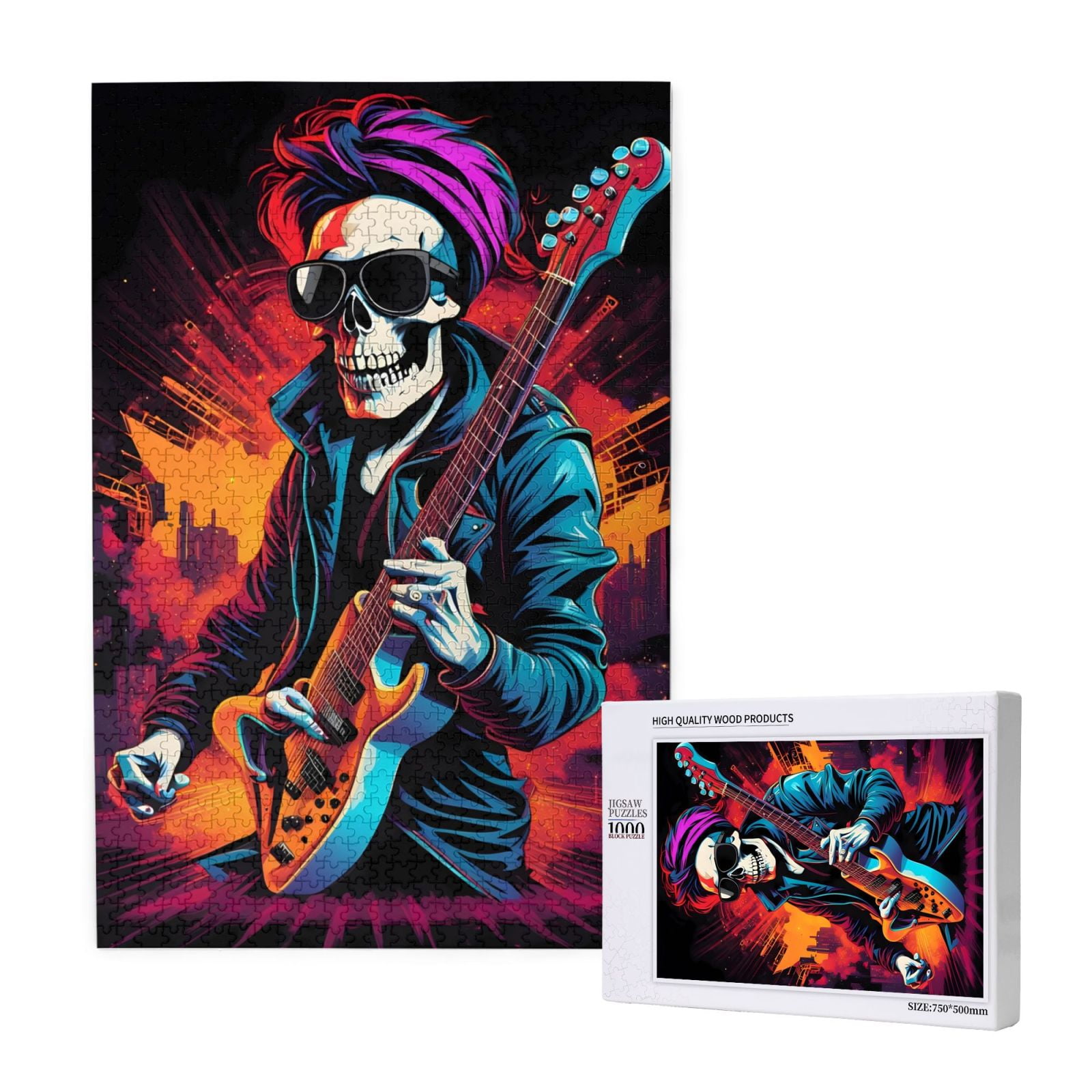 Photo Puzzle Rock Skull Singer 1000 Piece Family Reunion Puzzle, Wooden ...