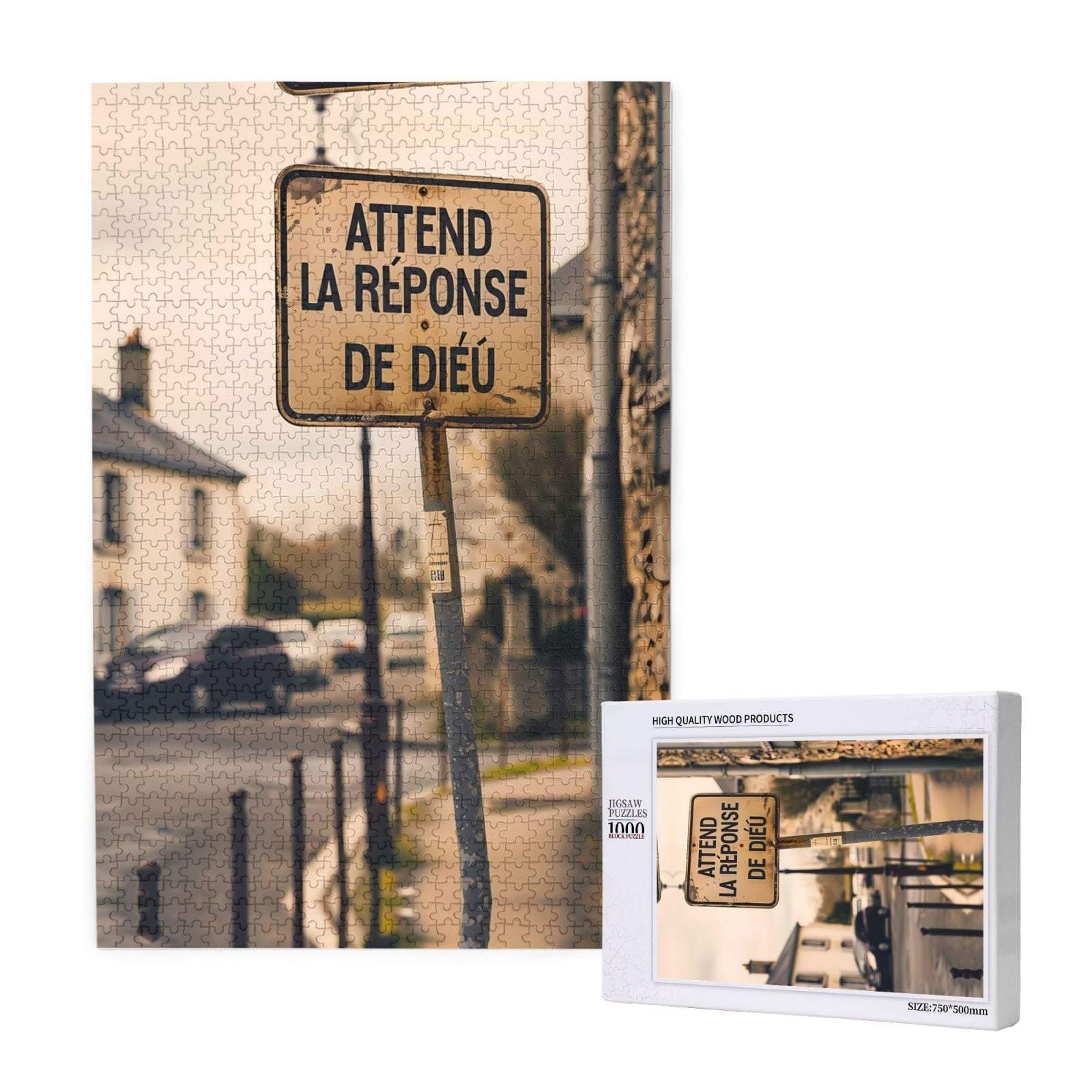 Photo Puzzle Rustic French Signpost 1000 Piece Family Reunion Puzzle ...