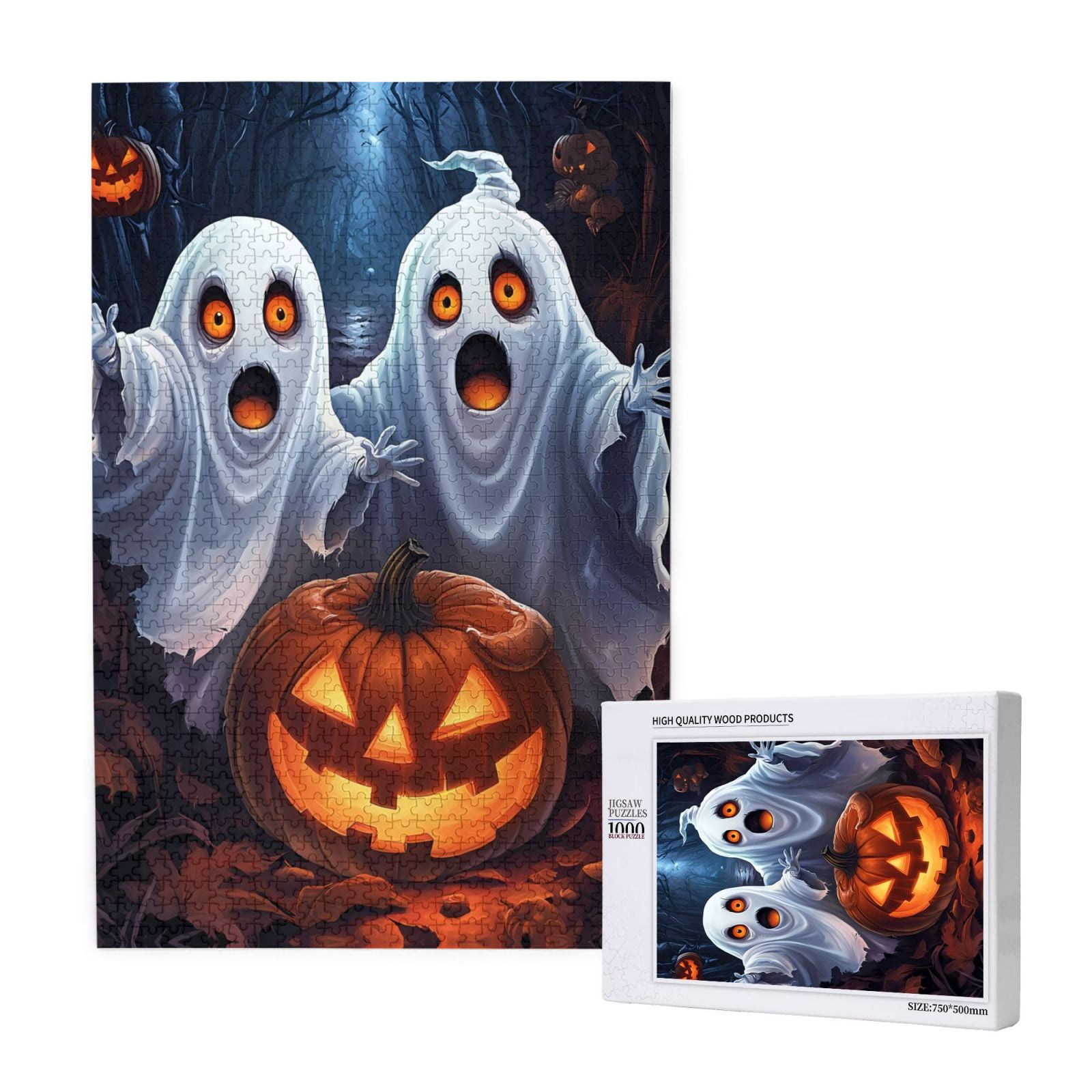 Photo Puzzle Scared Halloween Ghosts 1000 Piece Family Reunion Puzzle ...