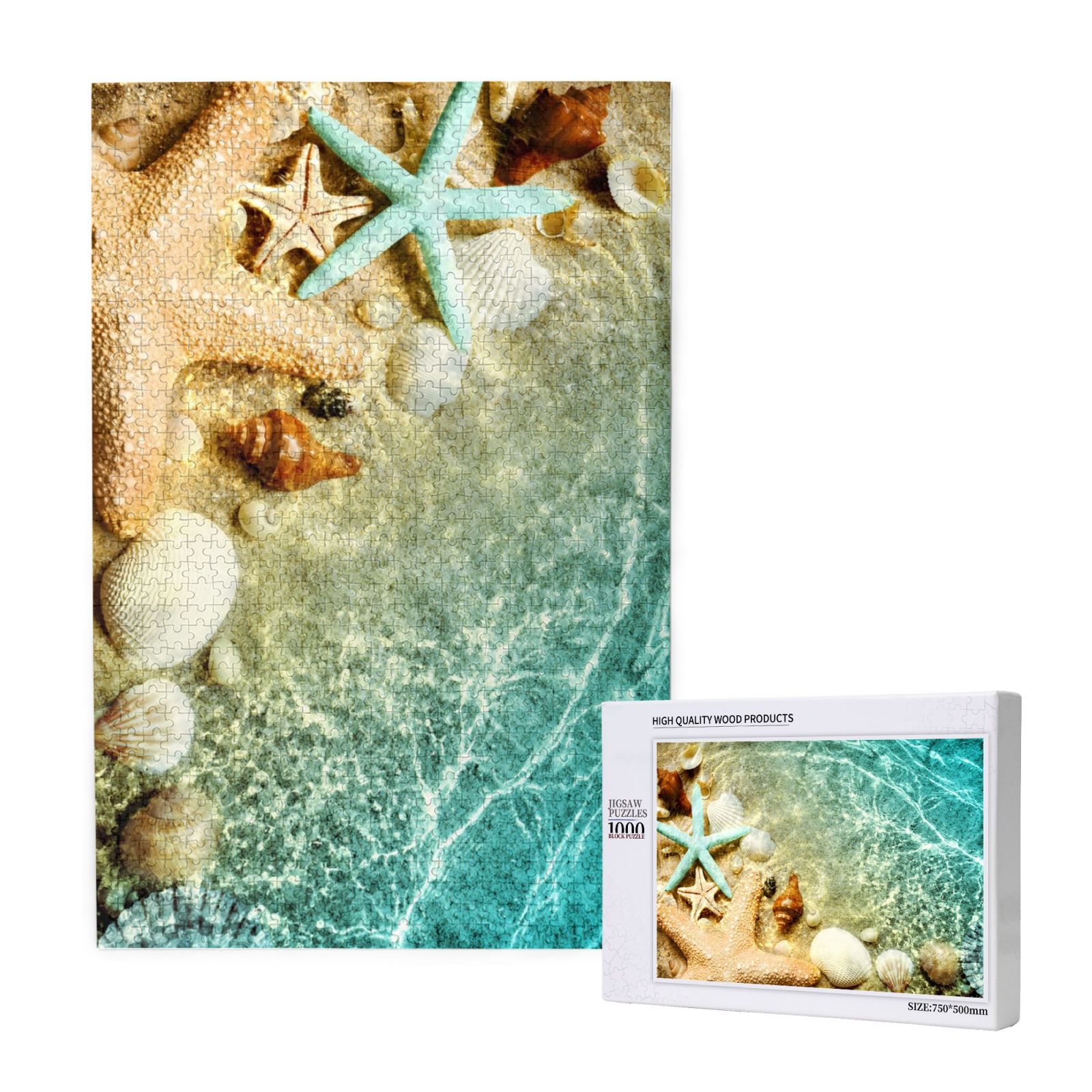 Photo Puzzle Starfish And Seashell 1000 Piece Family Reunion Puzzle ...