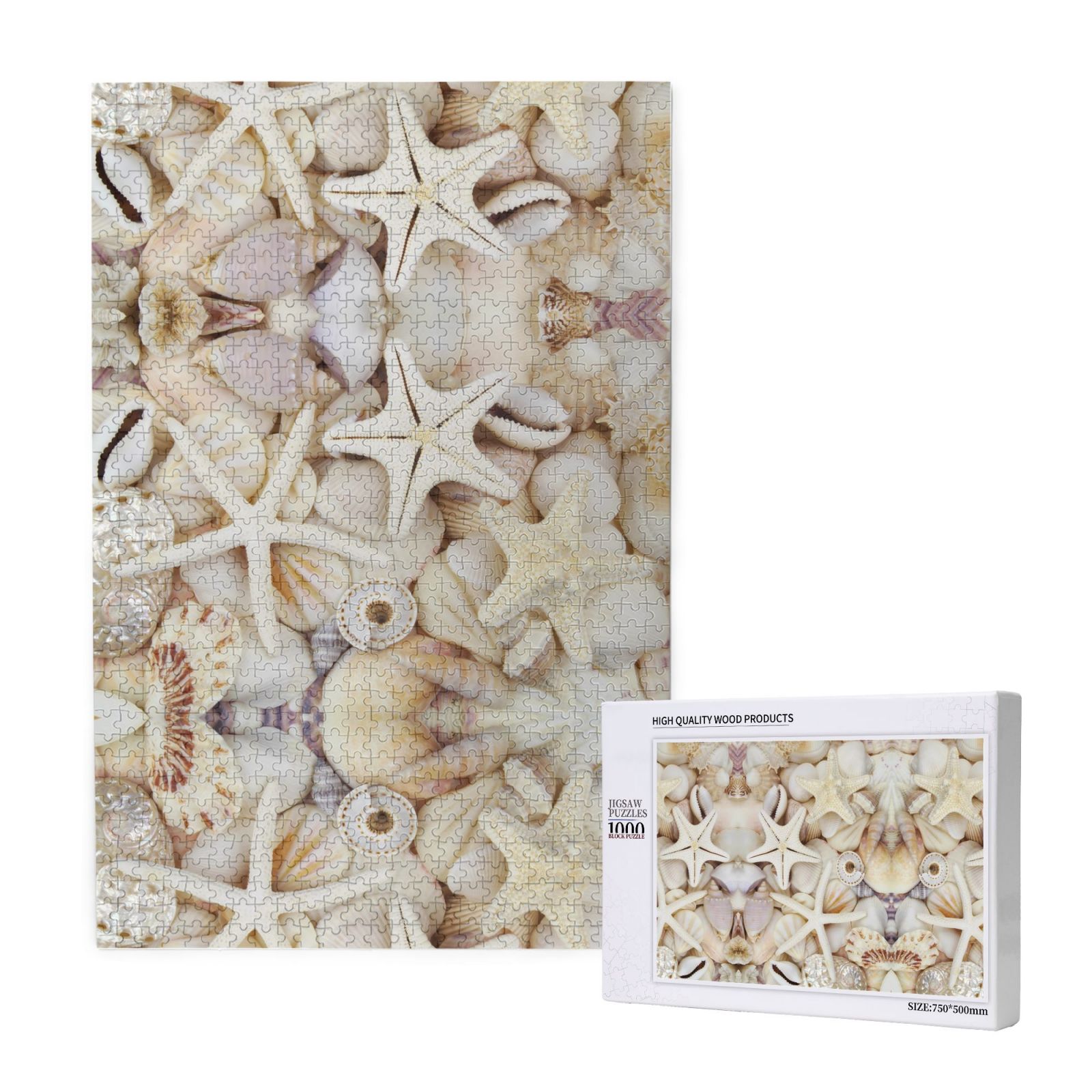 Photo Puzzle Starfishes On Seashells 1000 Piece Family Reunion Puzzle ...