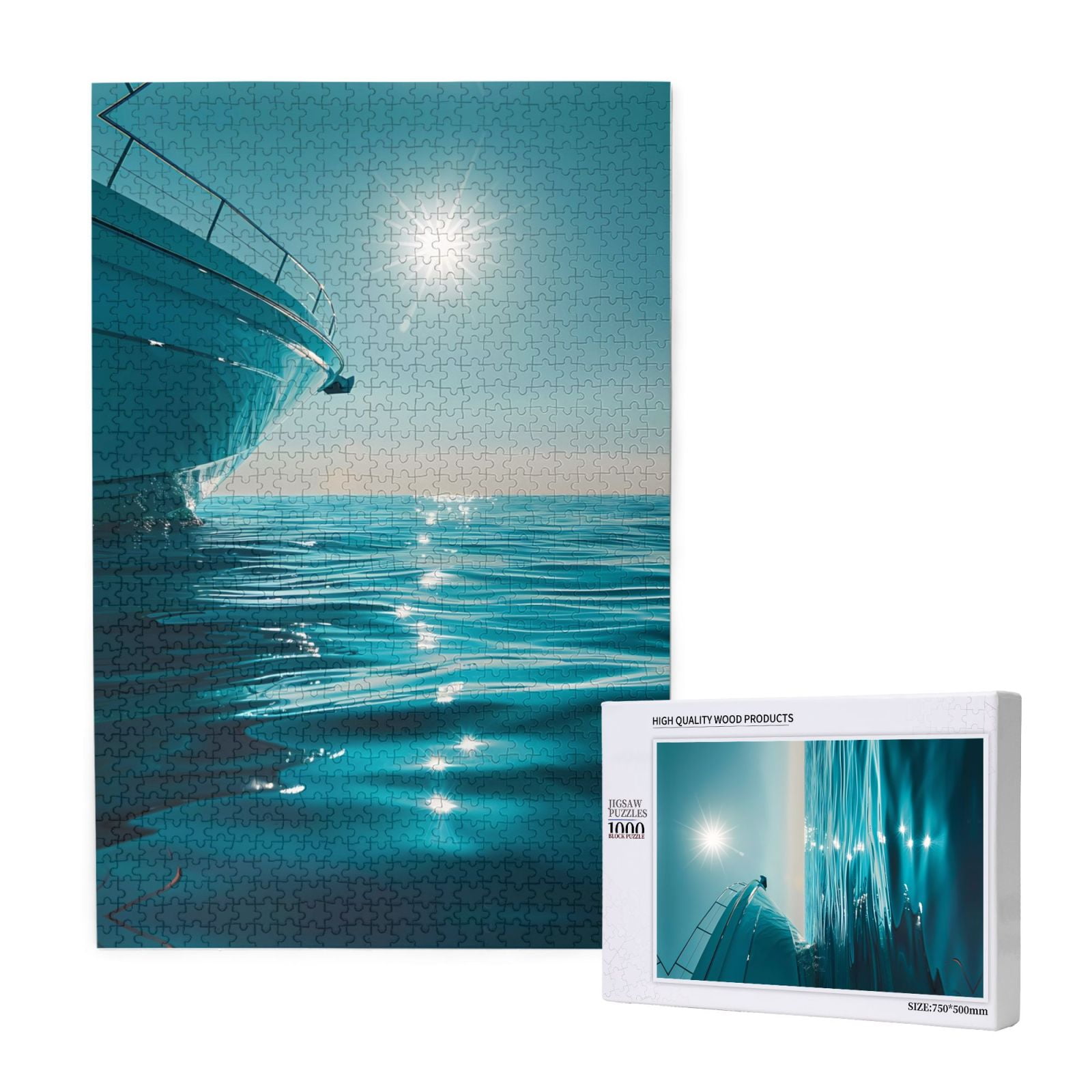 Photo Puzzle Turquoise Ocean Reflection 1000 Piece Family Reunion ...