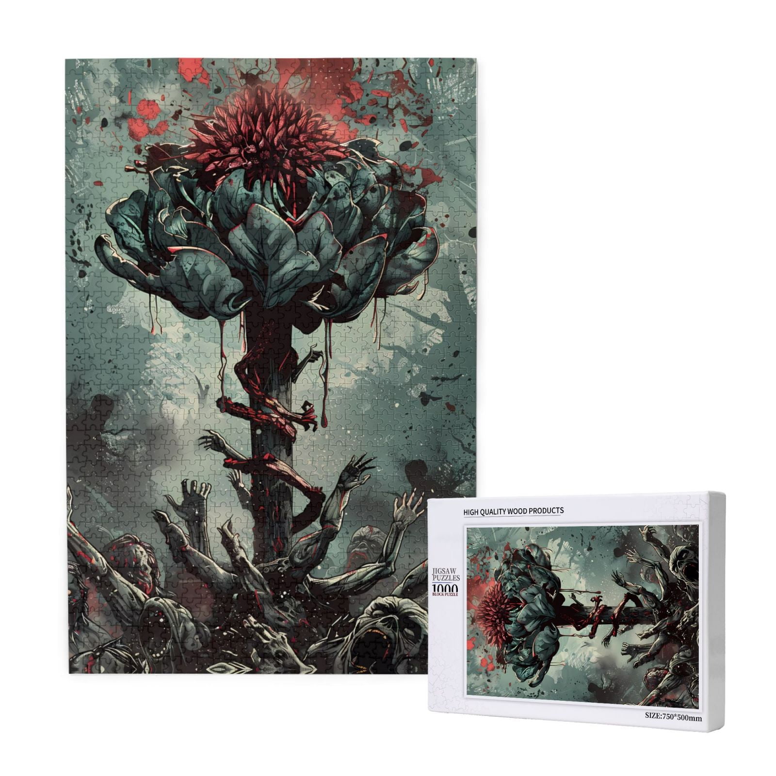 Photo Puzzle Zombie Flower Apocalypse 1000 Piece Family Reunion Puzzle ...
