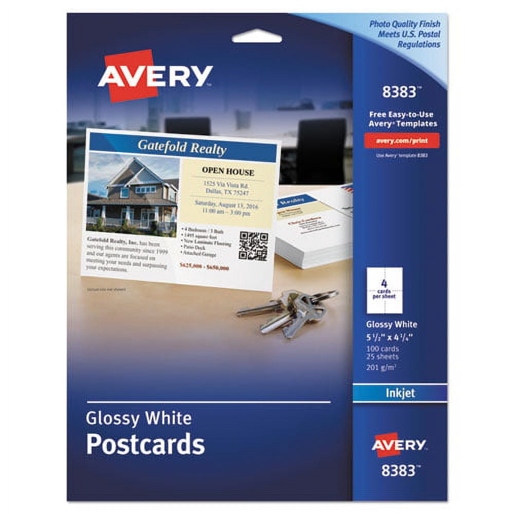 Photo-Quality Printable Postcards, Inkjet, 74 Lb, 4.25 X 5.5, Glossy ...