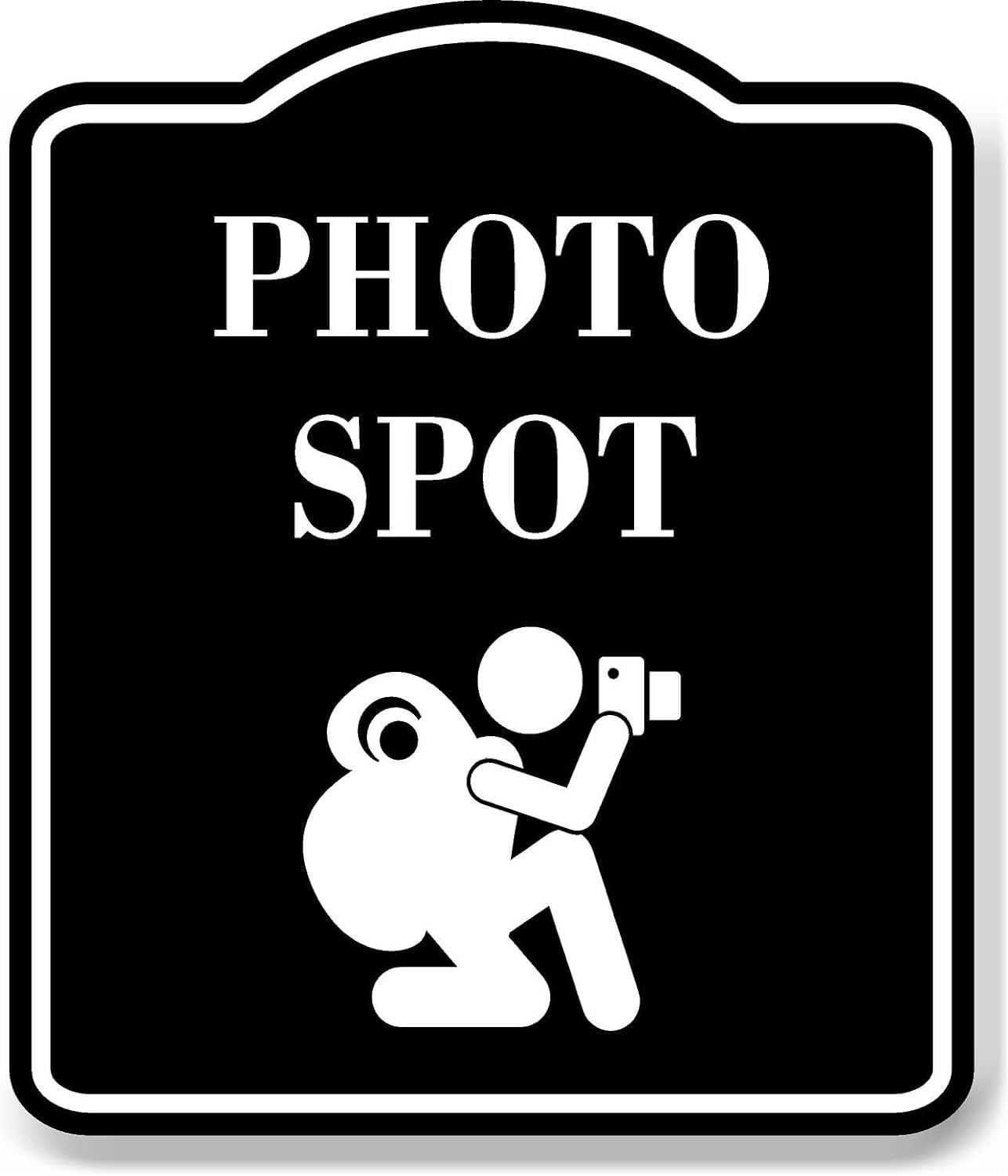 Photo Spot Picture Man Camera Scenic BLACK Aluminium Composite Sign 8.5 ...