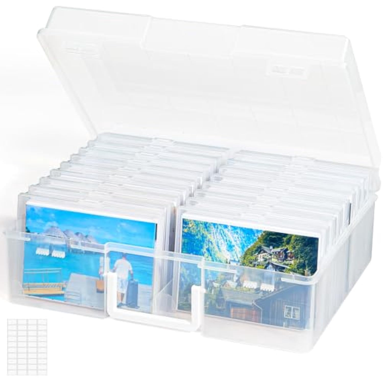 Photo Storage Box 4x6 Photo Case, 18 Inner Photo Keeper, Clear Photo ...