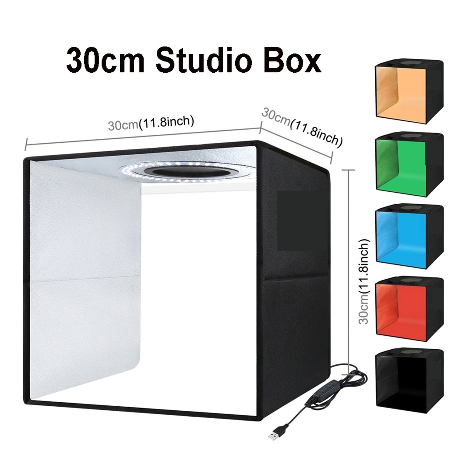Photo Studio Box 25 30 40cm Photo Light Box Foldable Photography Ring ...