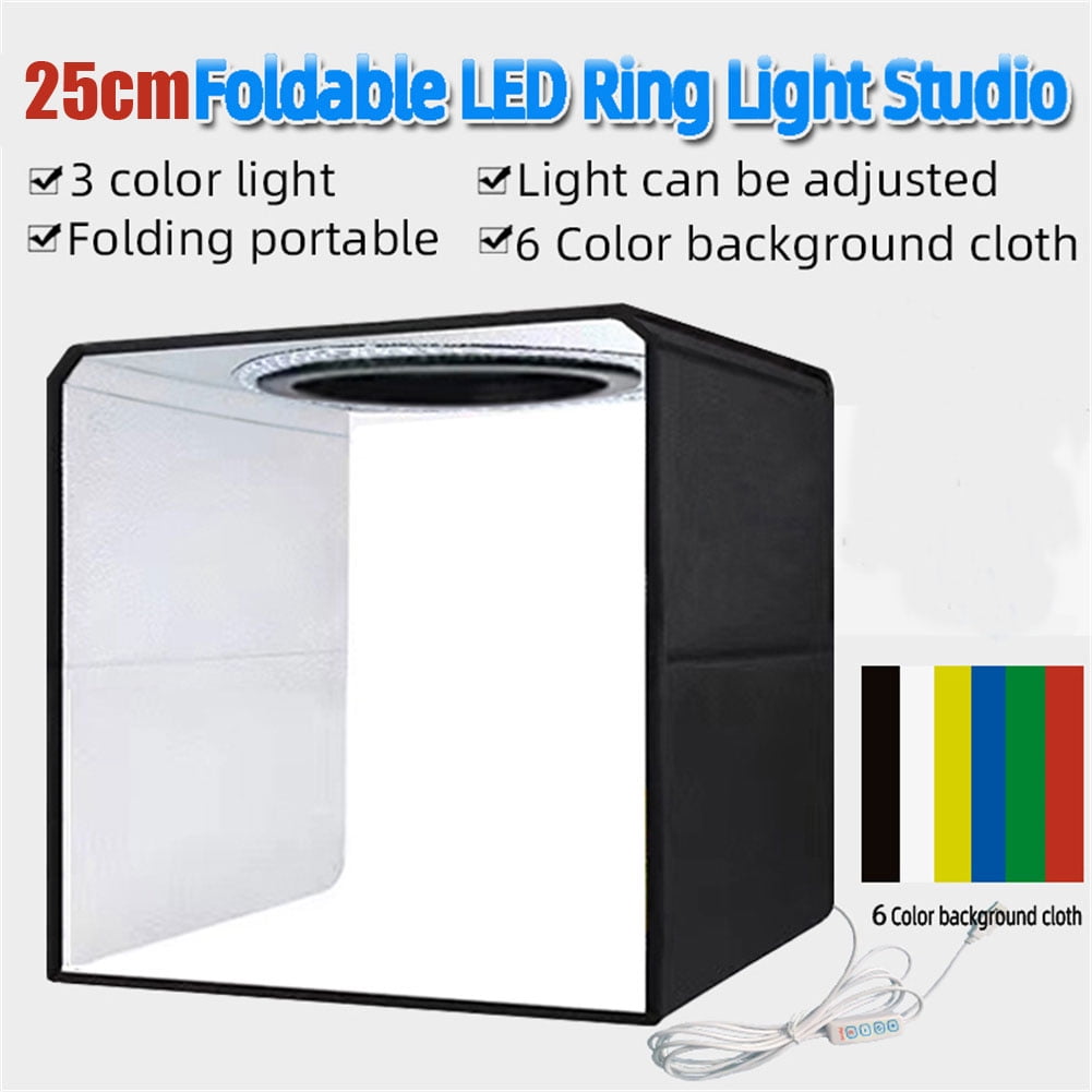 Photo Studio Box,Mini Folding Lightbox LED Ring Light Portable Photo ...