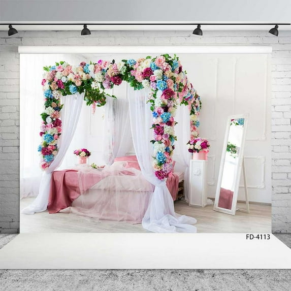 Photo Studio Props Bedroom Flower Wedding Bed Background r Lovers ...