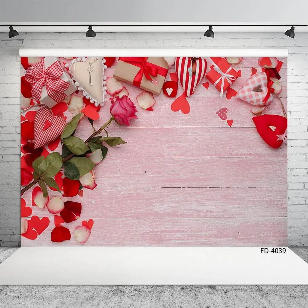 Photo Studio Props Pink Planks Wooden Floor Rose Flower Background ...
