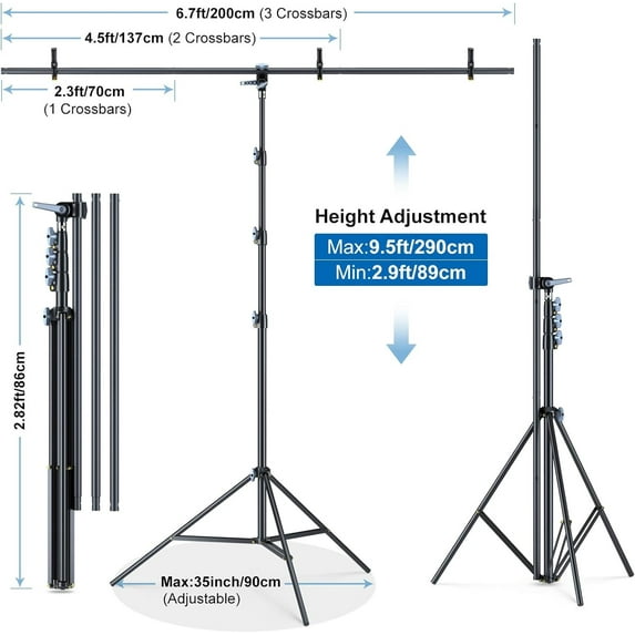 Photo T-Shape Backdrop Stand Background Backdrops Support Kit - 4198T ...