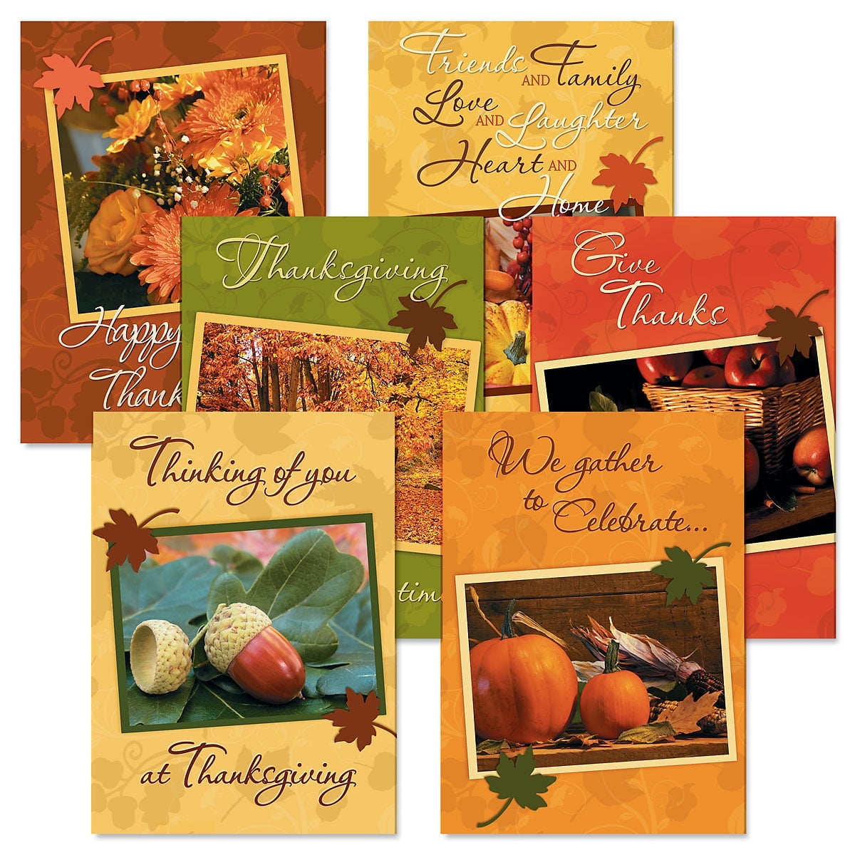 Current Thanksgiving Greeting Cards Set - 12 Large 5x7-Inch, Assorted ...