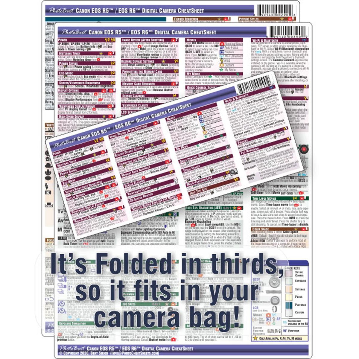 PhotoBert Photo CheatSheet for the Canon EOS R5/R6 Digital Mirrorless ...