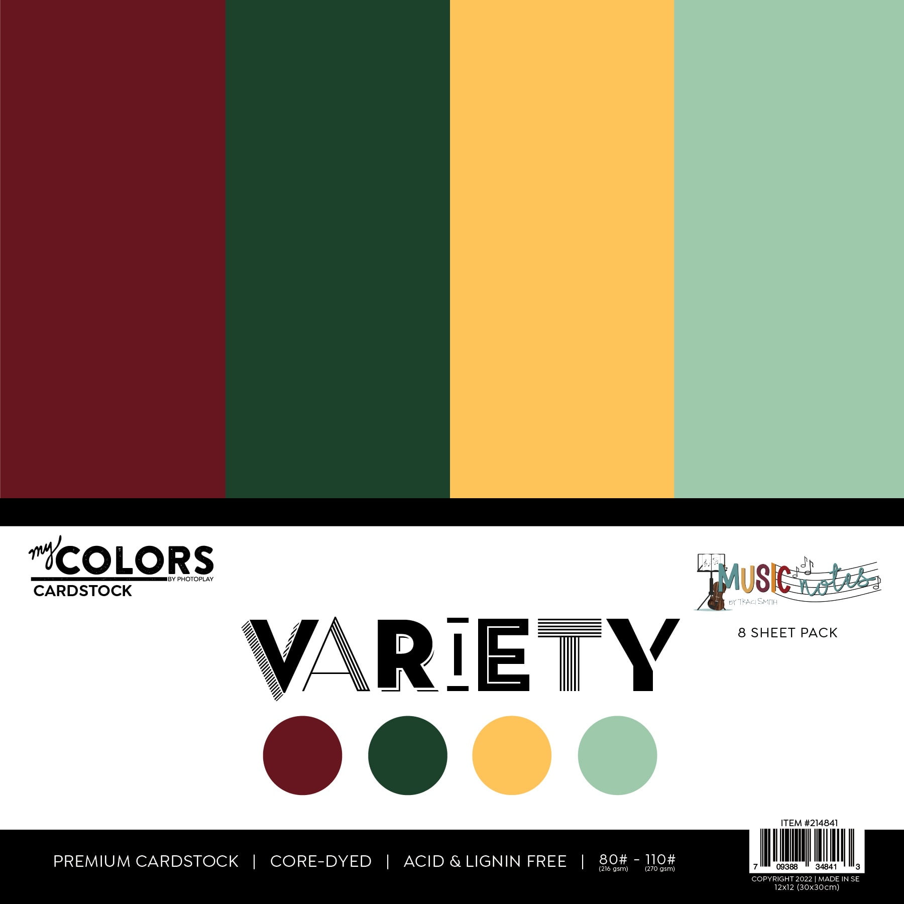 PhotoPlay Cardstock Variety Pack 8/Pkg-Music Notes - Walmart.com