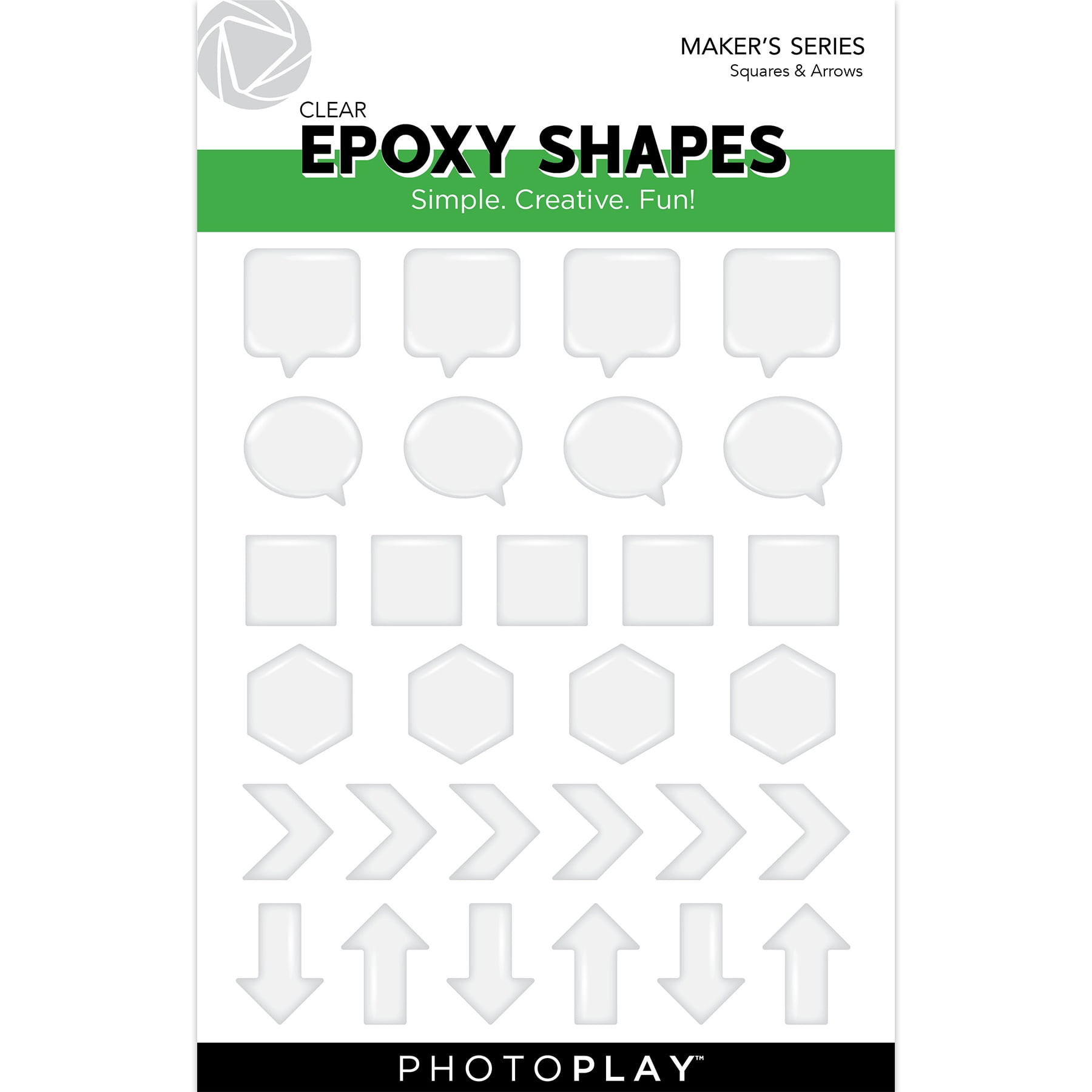PhotoPlay Clear Epoxy Stickers-Squares & Word - Walmart.com