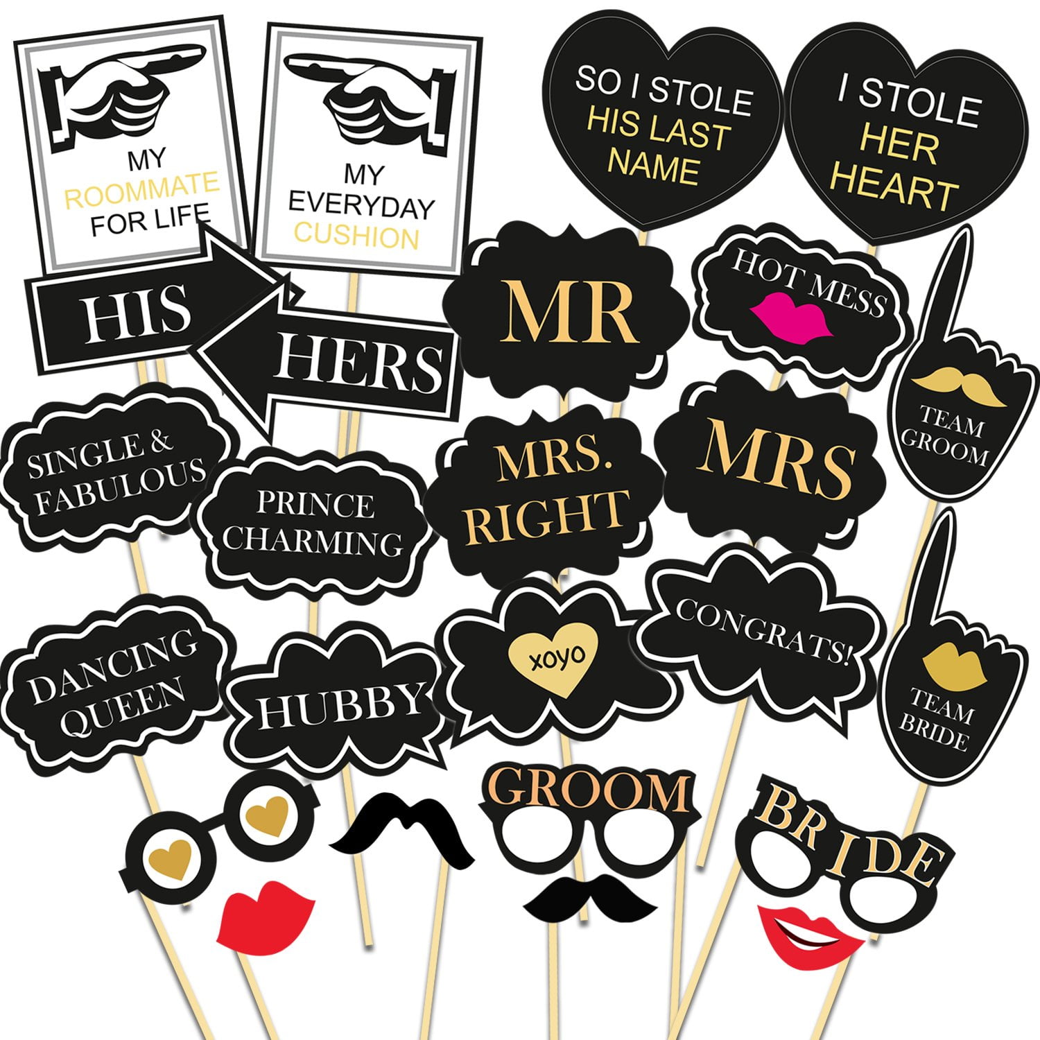 Photobooth Bachelor Photo Props (Multicolour) - Pack of 26 - Walmart.com