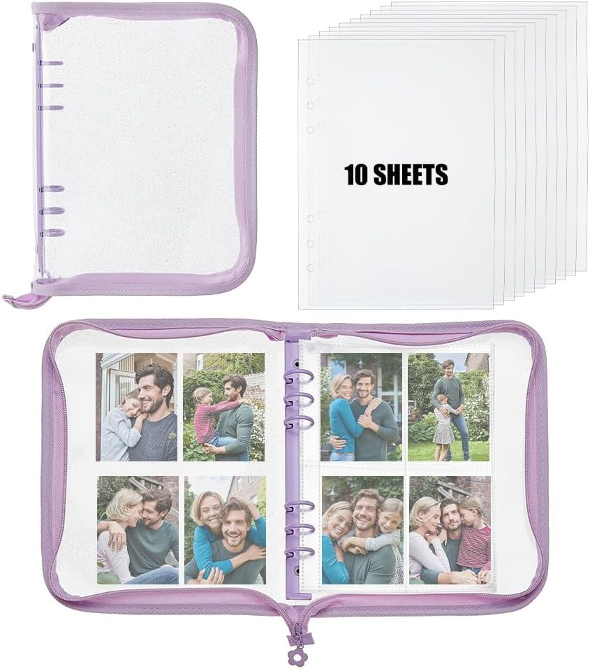 Photocard Binder Refillable Paper Binder with Glitter Ring Binder with ...